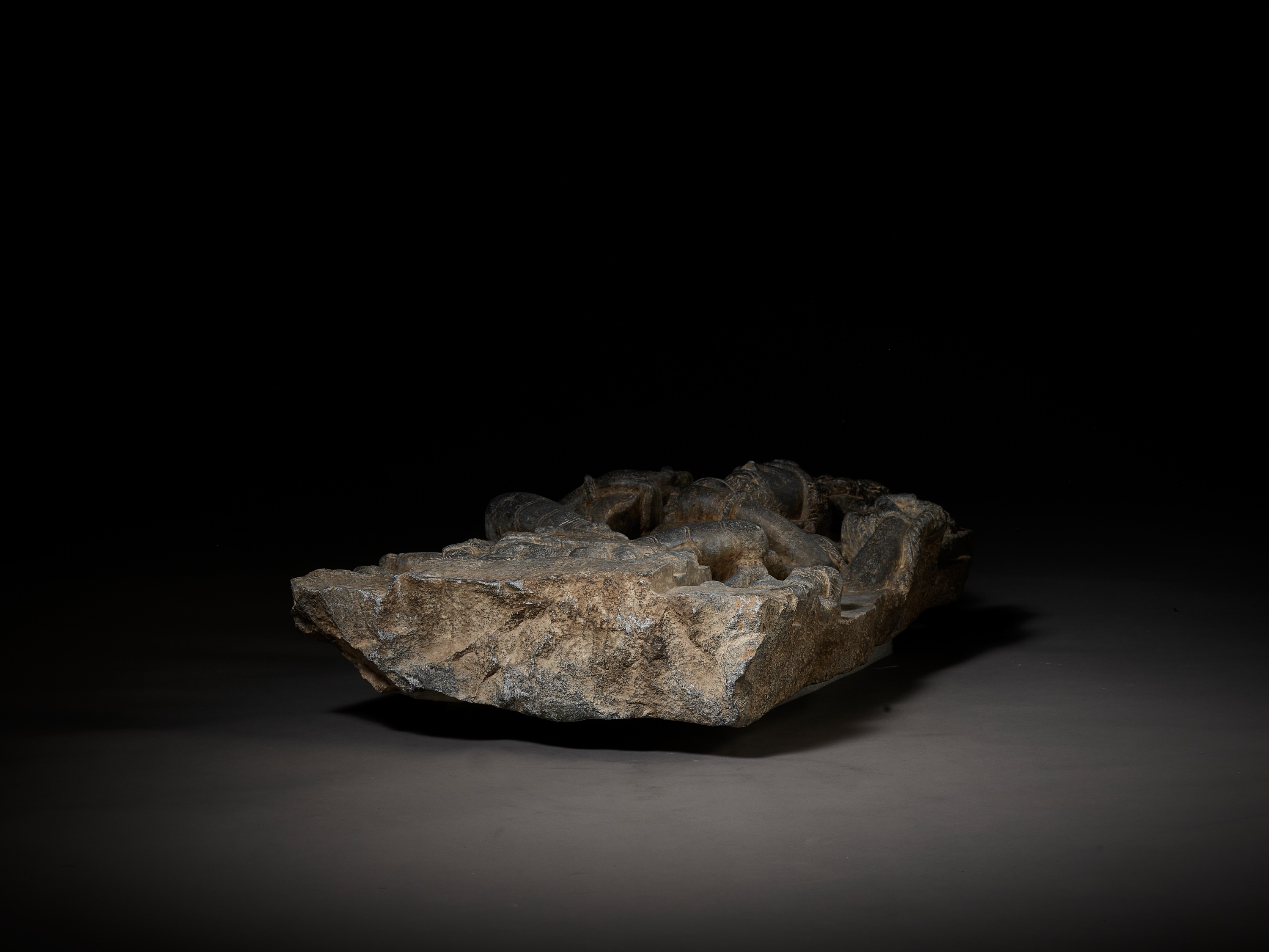 Lot 13 - A LARGE AND EXCEPTIONAL GRAY SCHIST STATUE OF