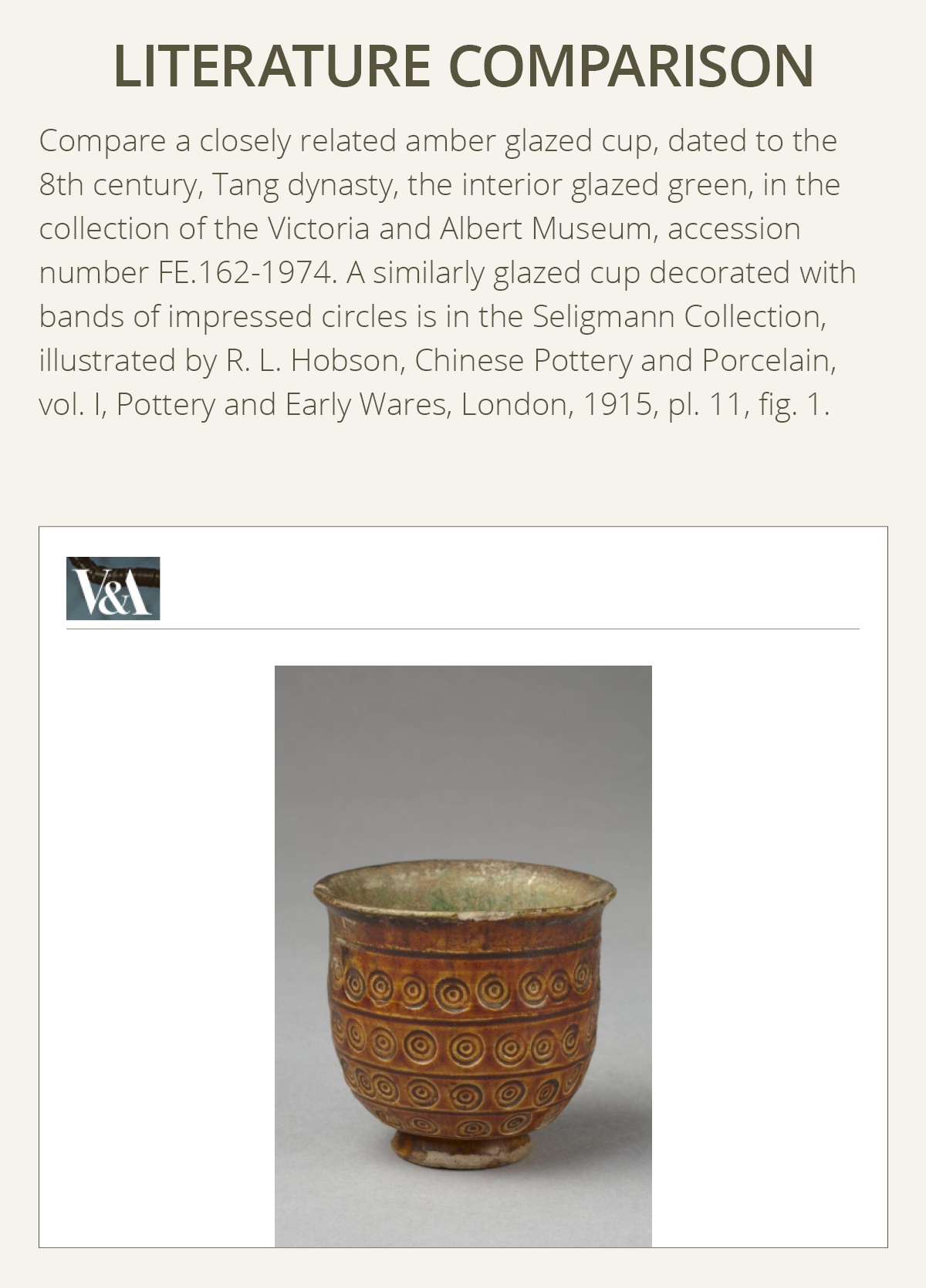 Lot 53 - A RARE GREEN-GLAZED BELL-SHAPED CUP, TANG
