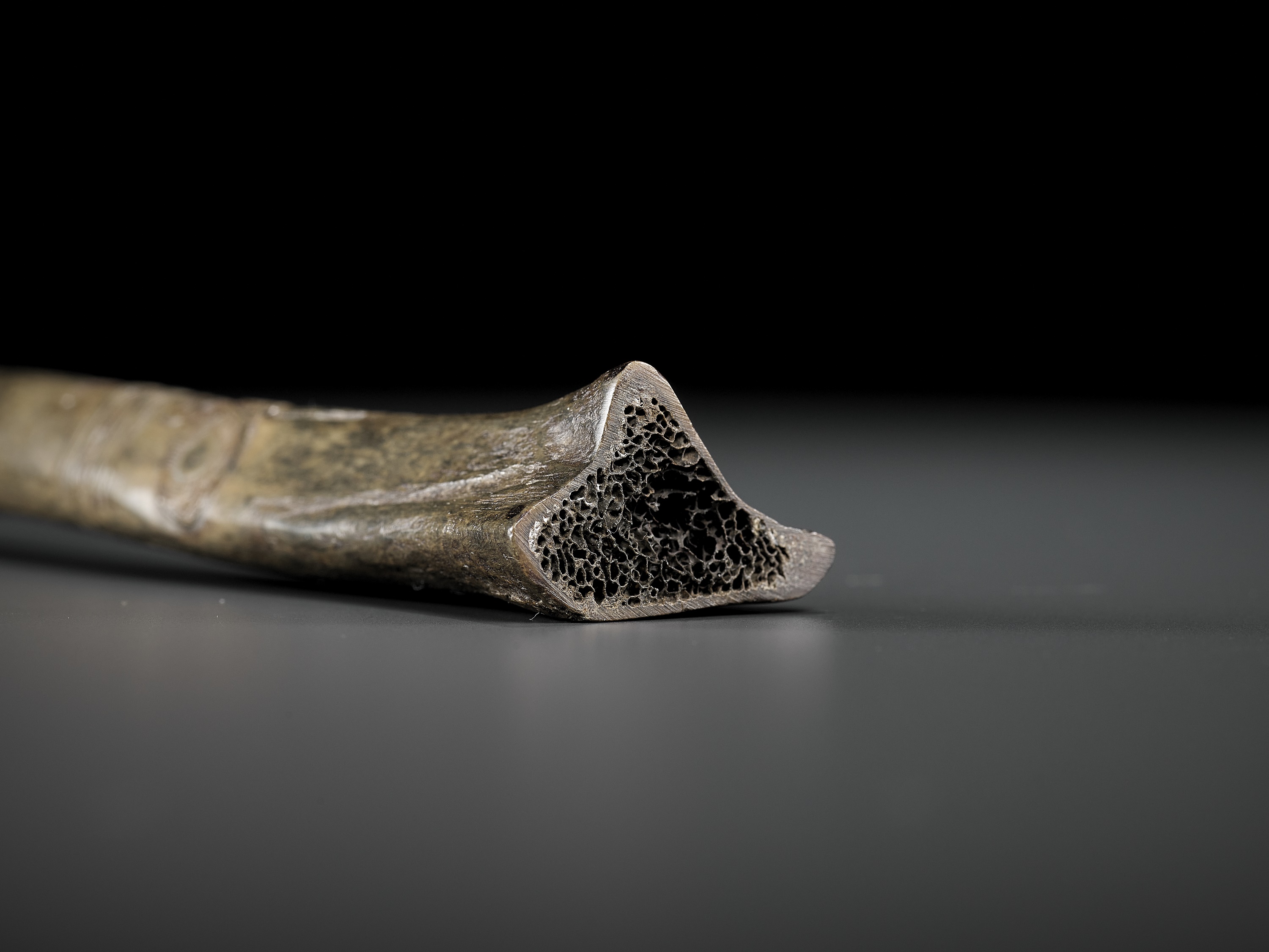 Lot 61 - A CHINESE ORACLE BONE WITH TAOTIE MASK