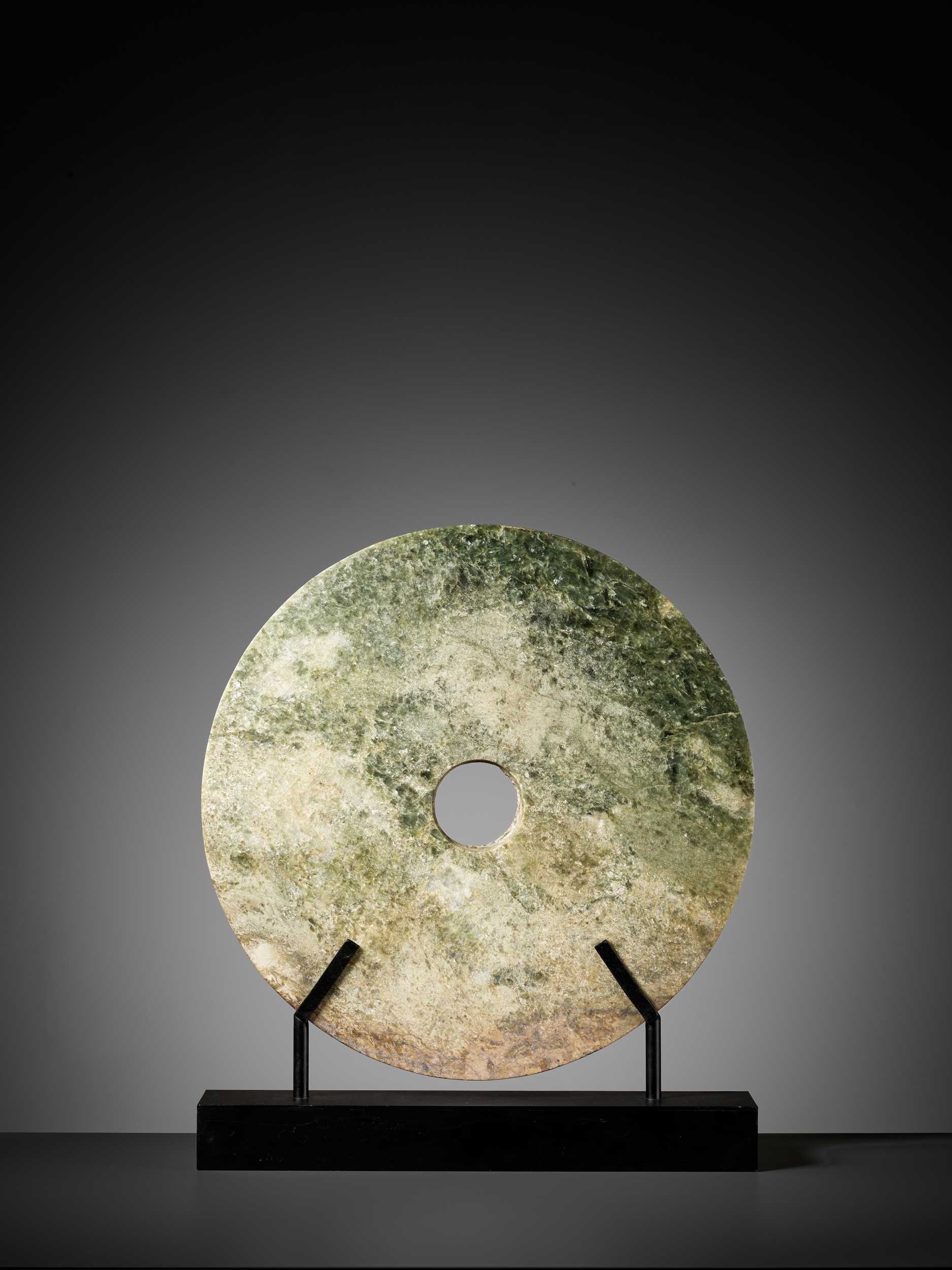 Lot 141 - A RARE AND LARGE JADE DISK, BI, LIANGZHU