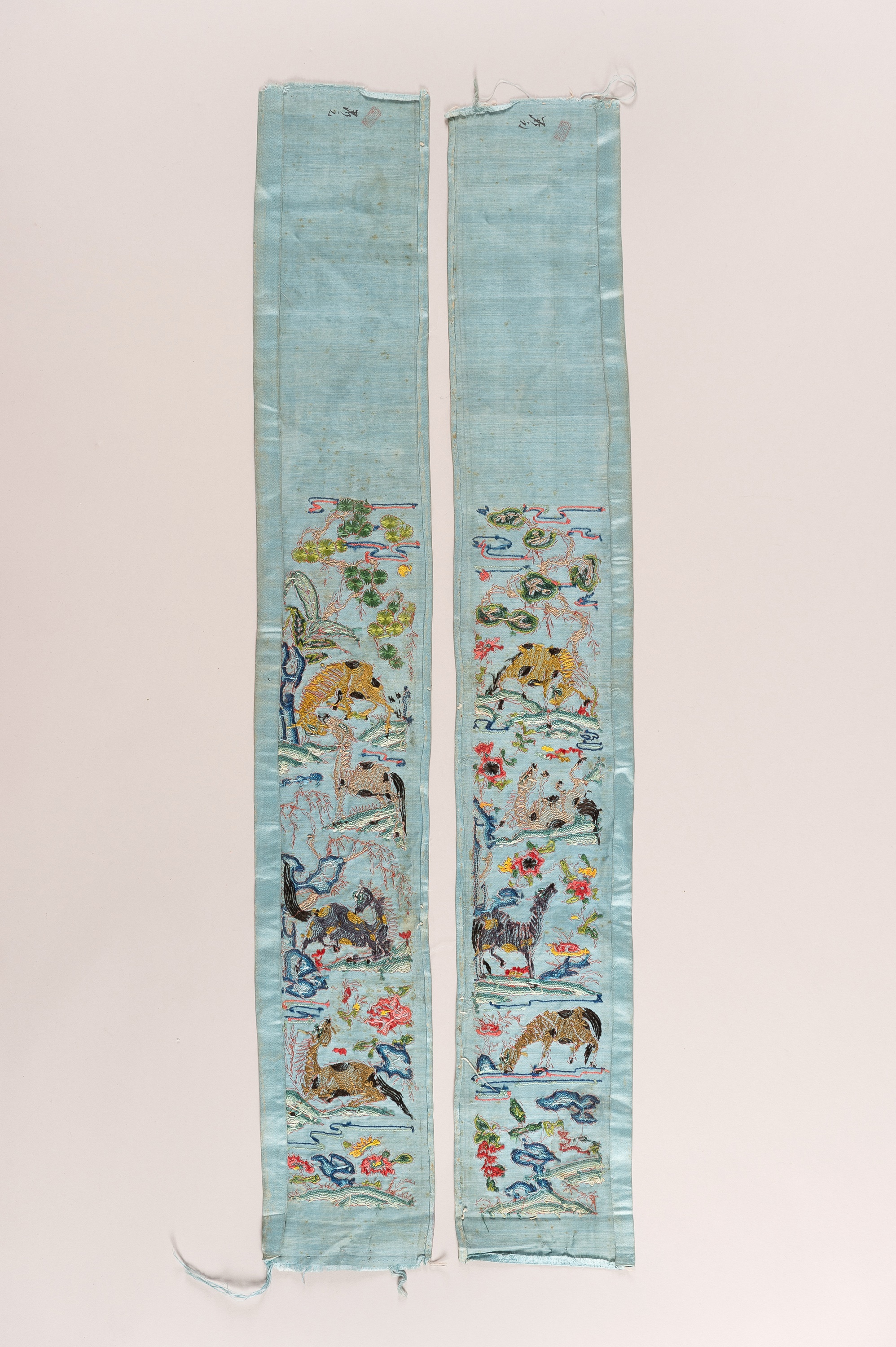 Lot 973 - A PAIR OF ‘EIGHT HORSES OF MUWANG’ SILK