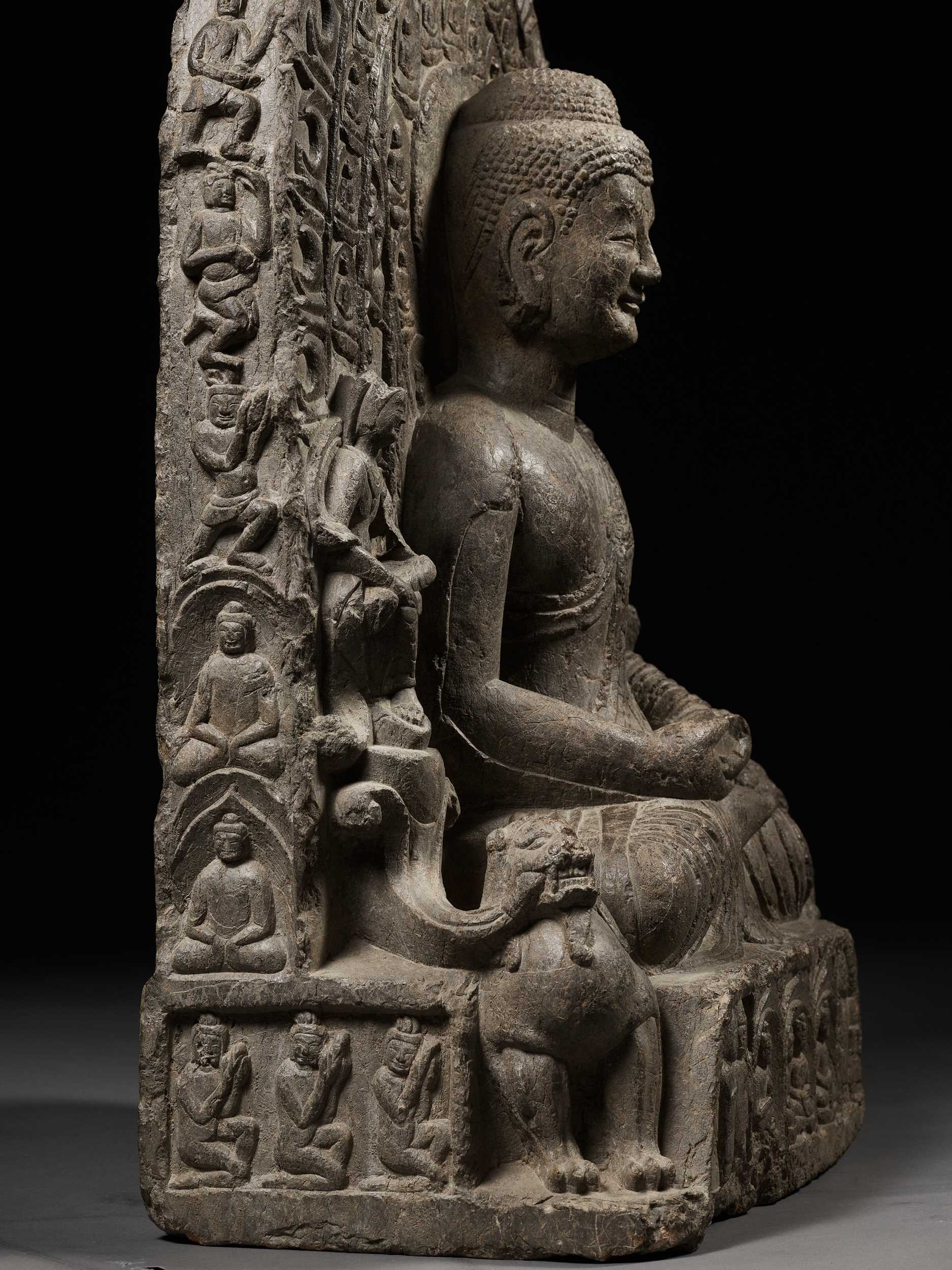 Lot 151 - A RARE BUDDHIST STONE STELE, NORTHERN WEI