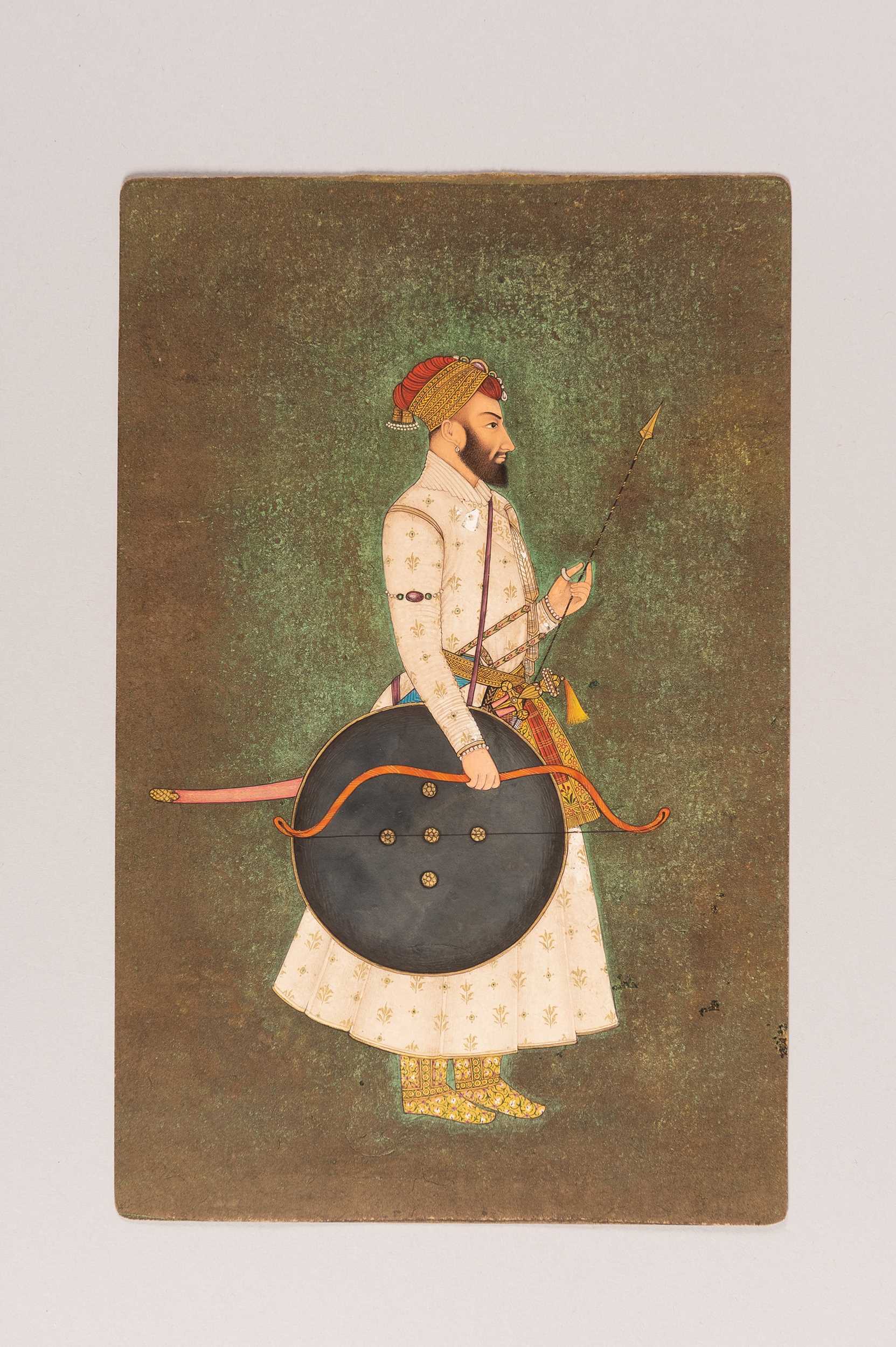 Lot 1320 - AN INDIAN MINIATURE PAINTING OF SHAH JAHAN