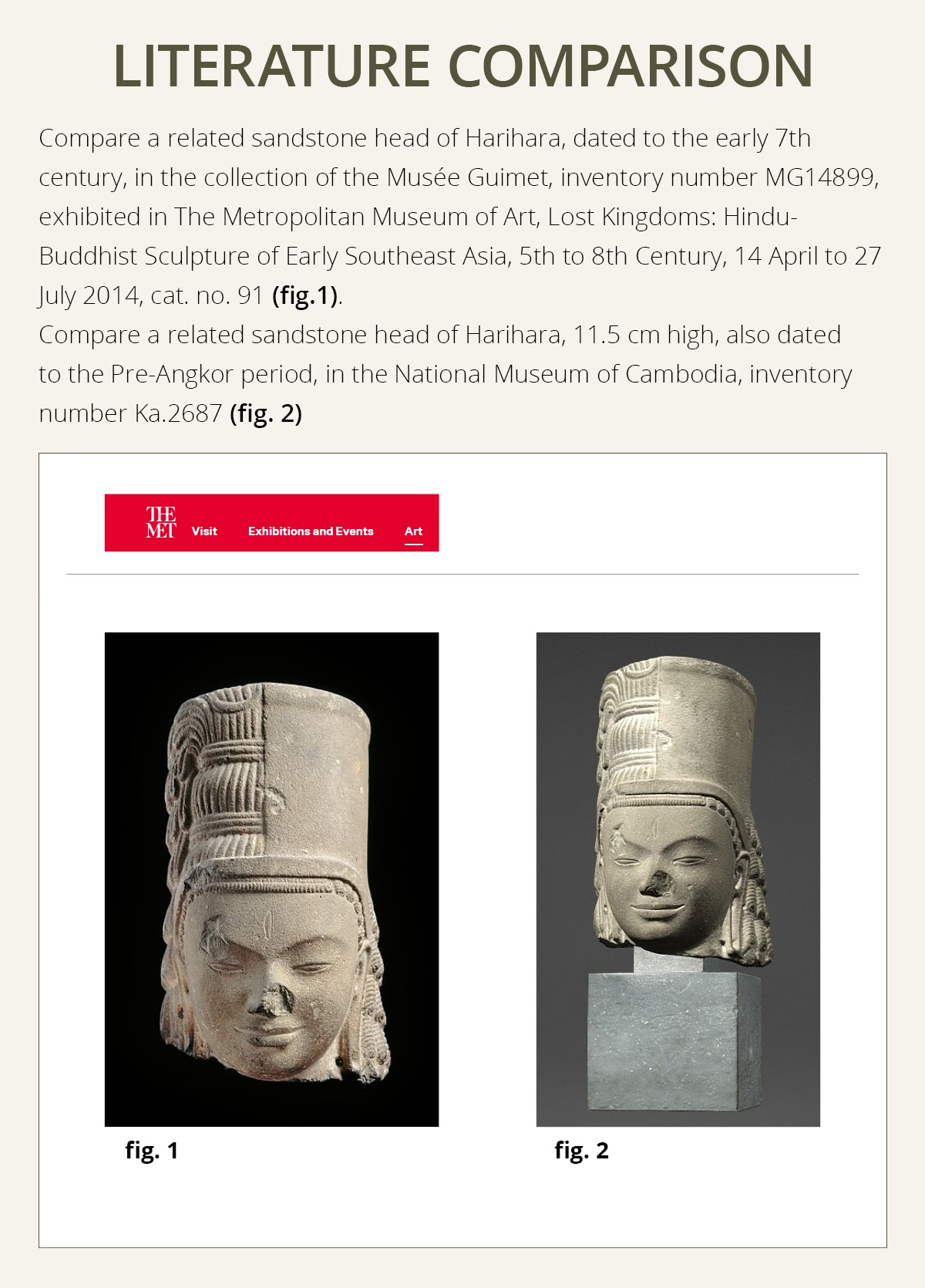 Lot 223 - A RARE SANDSTONE HEAD OF HARIHARA,