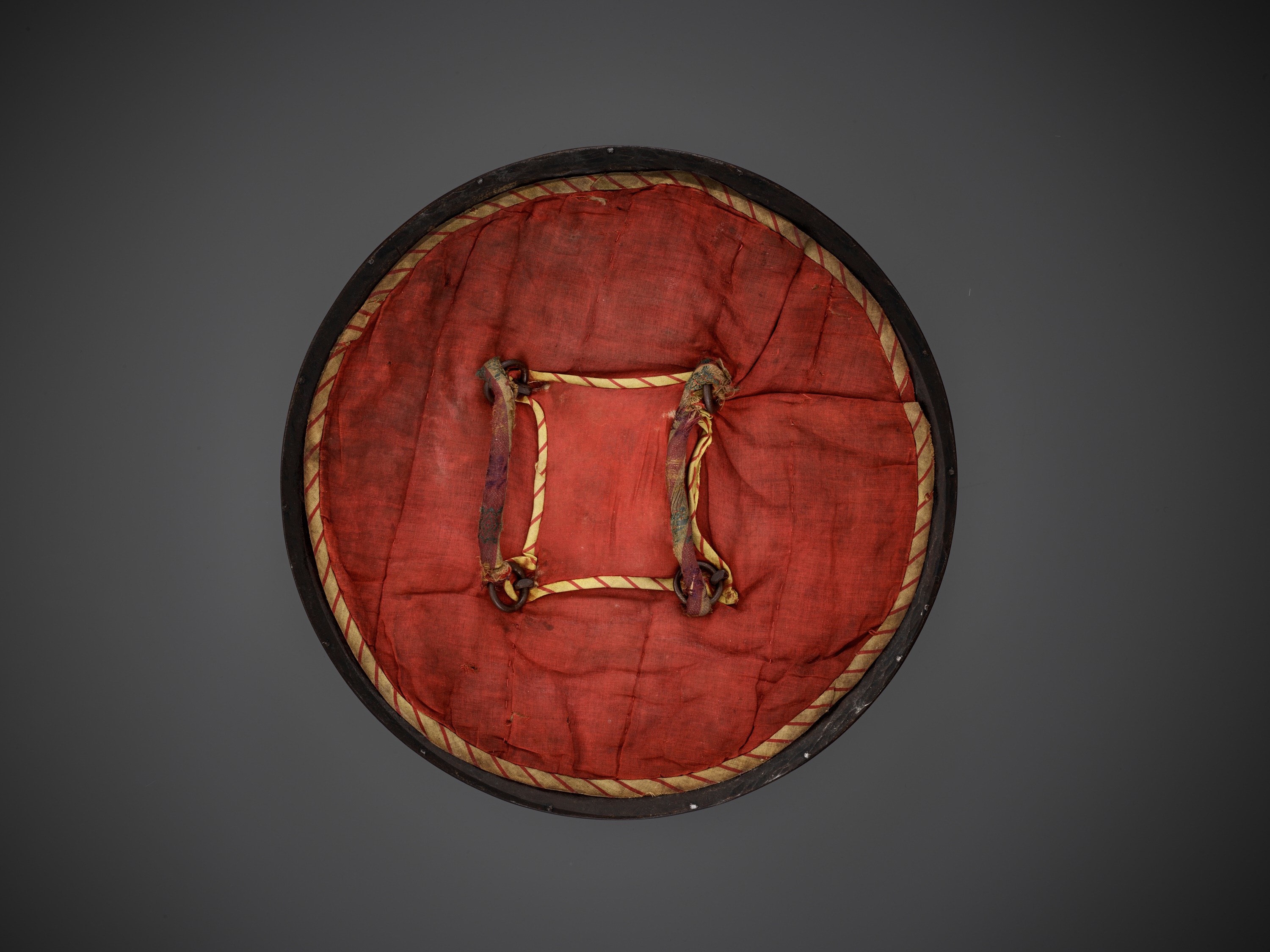 Lot 712 - A MUGHAL STYLE IRON CEREMONIAL SHIELD,