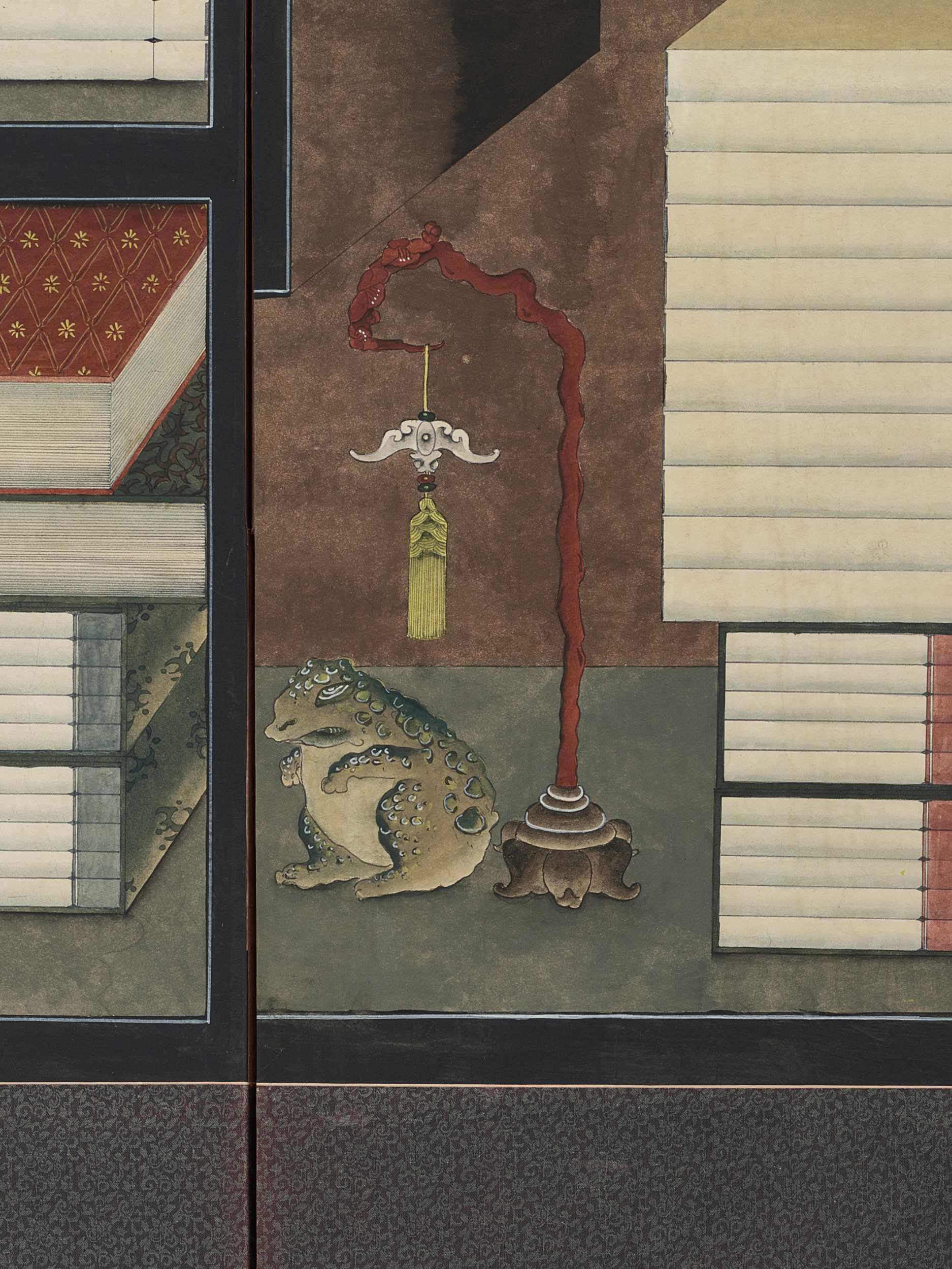 Lot 201 - A ‘CHAEKGORI’ EIGHT-PANEL SCREEN, JOSEON