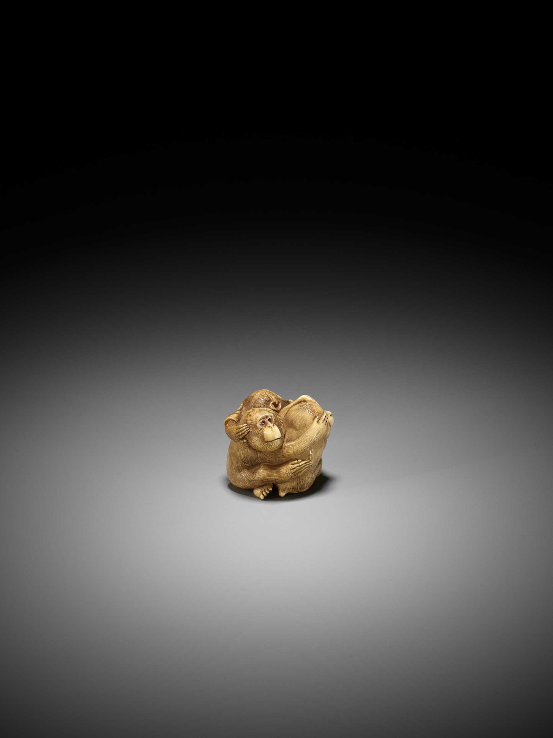 Lot 139 - MASATAMI: A RARE IVORY NETSUKE OF THE