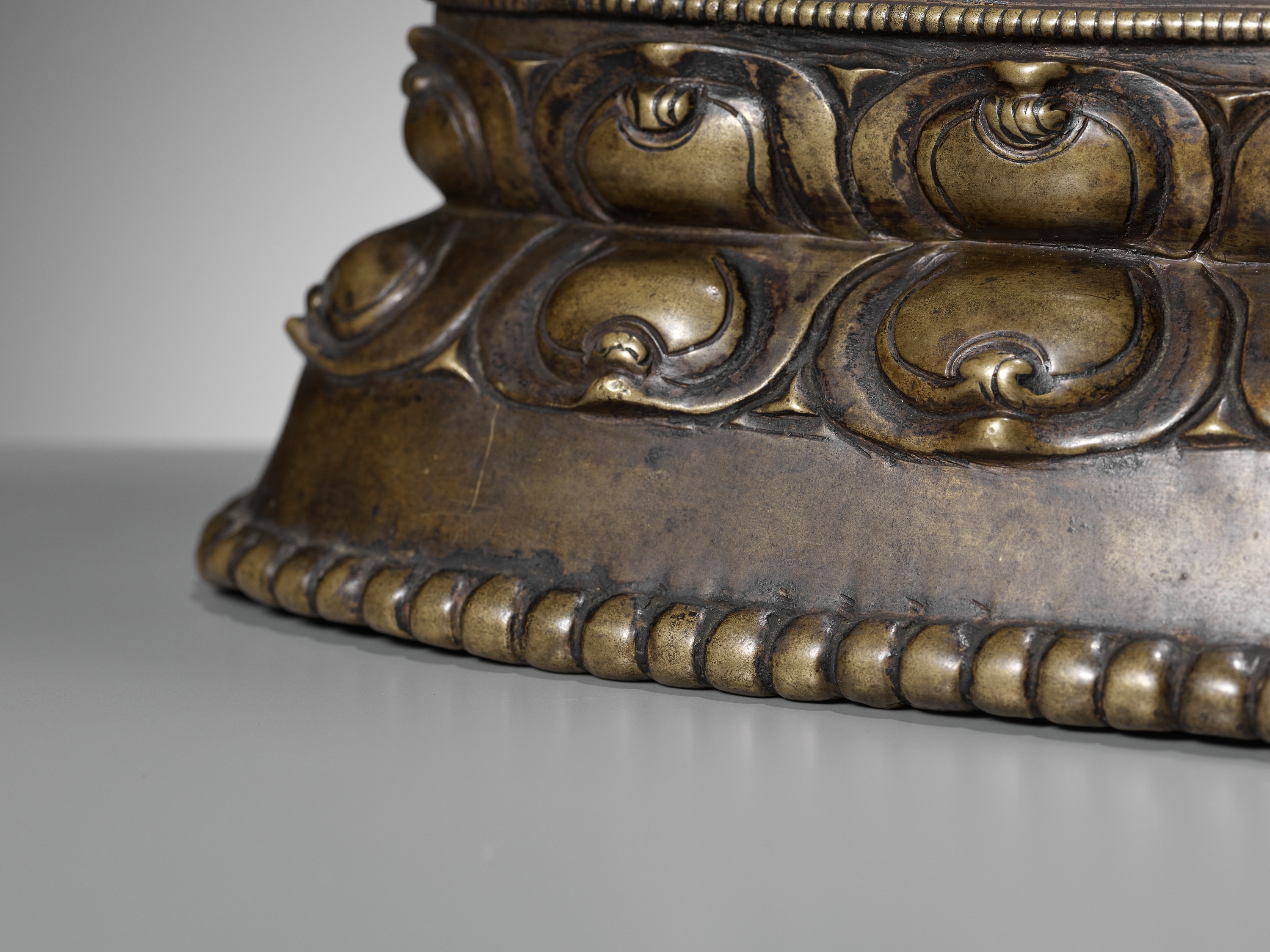 Lot 161 A Copper Inlaid Brass Figure Of Buddha