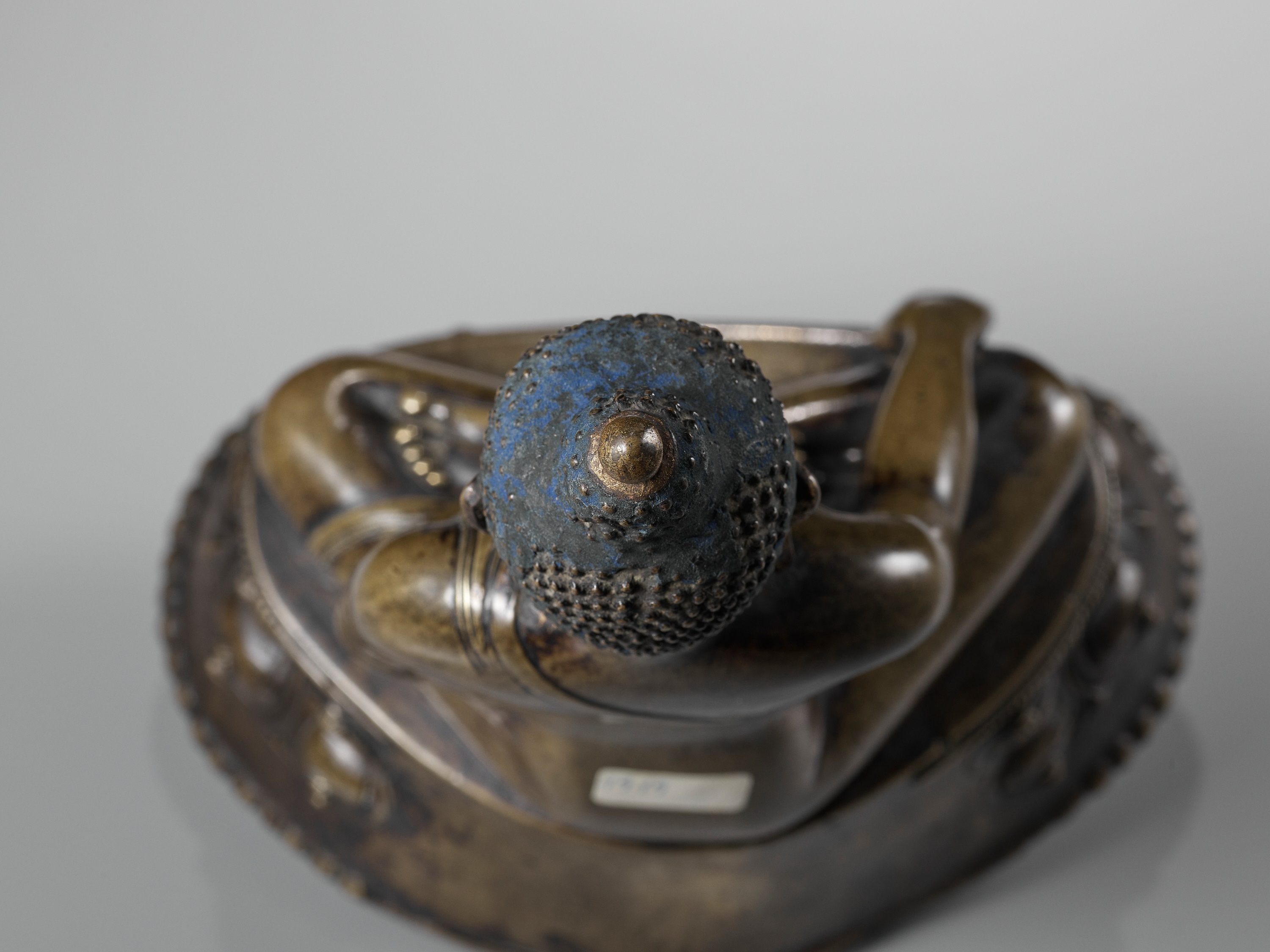 Lot 161 A Copper Inlaid Brass Figure Of Buddha