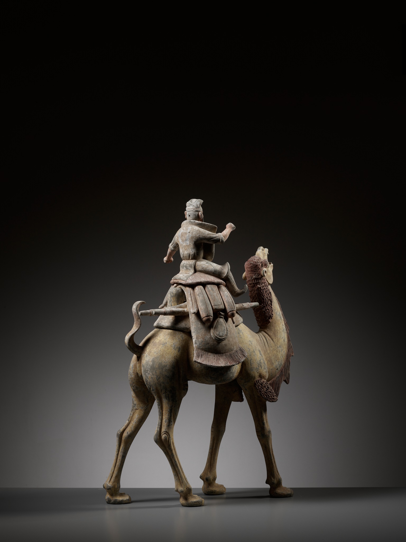 Lot 69 - A MASSIVE PAINTED POTTERY FIGURE OF A