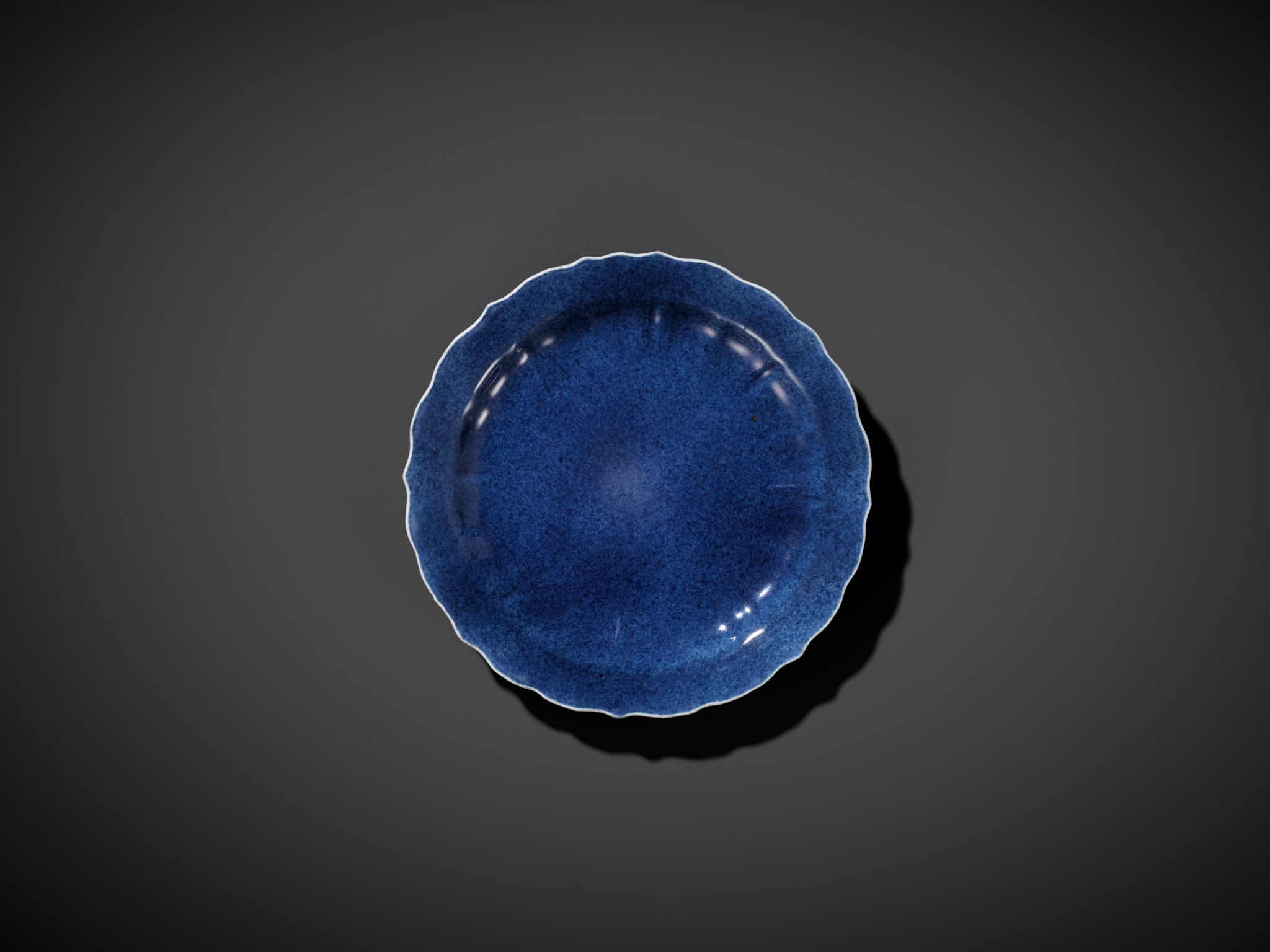 Lot 401 - A POWDER-BLUE GLAZED DISH, KANGXI PERIOD