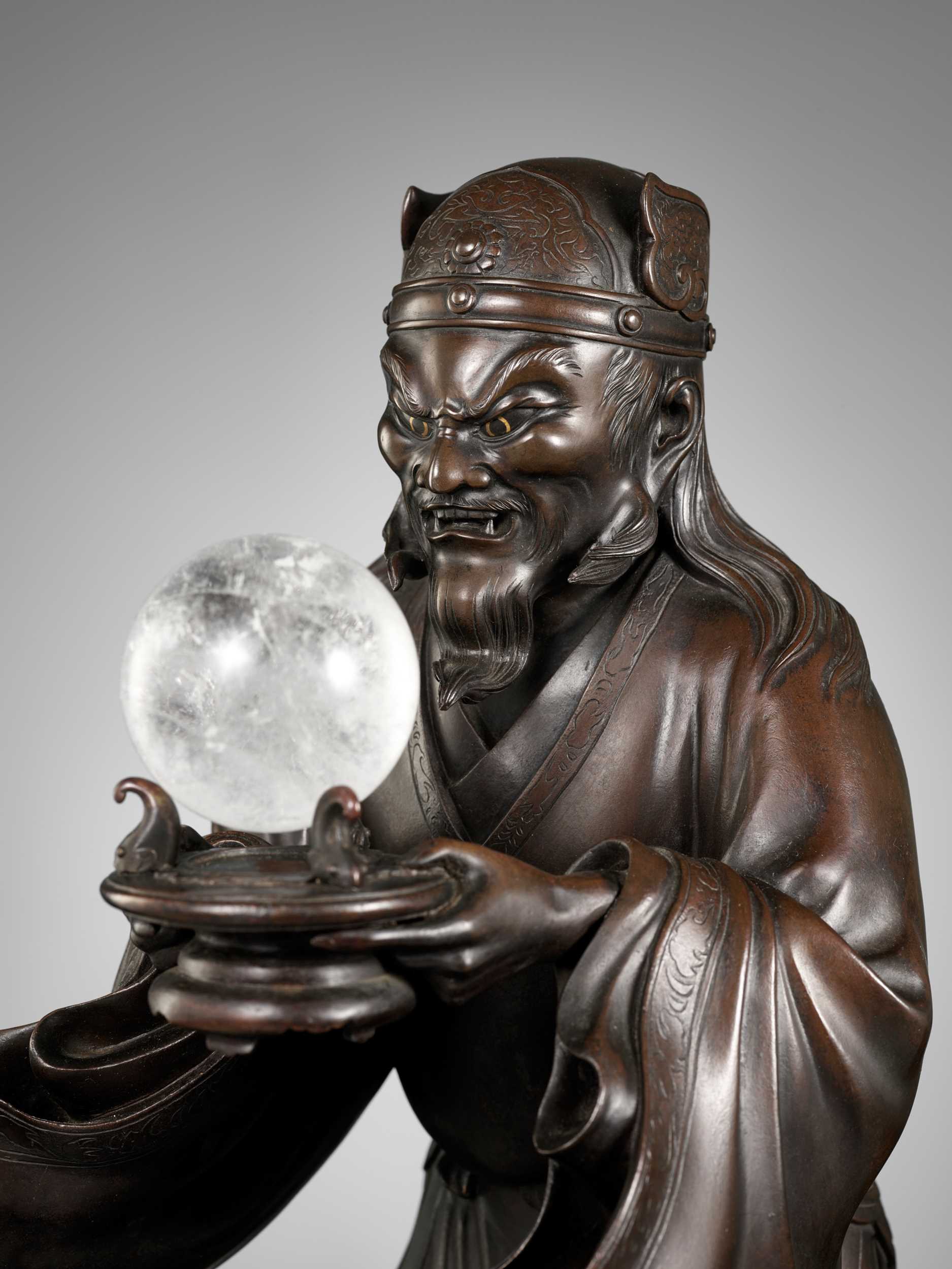 Lot 55 - AN IMPRESSIVE BRONZE OKIMONO OF RYUJIN