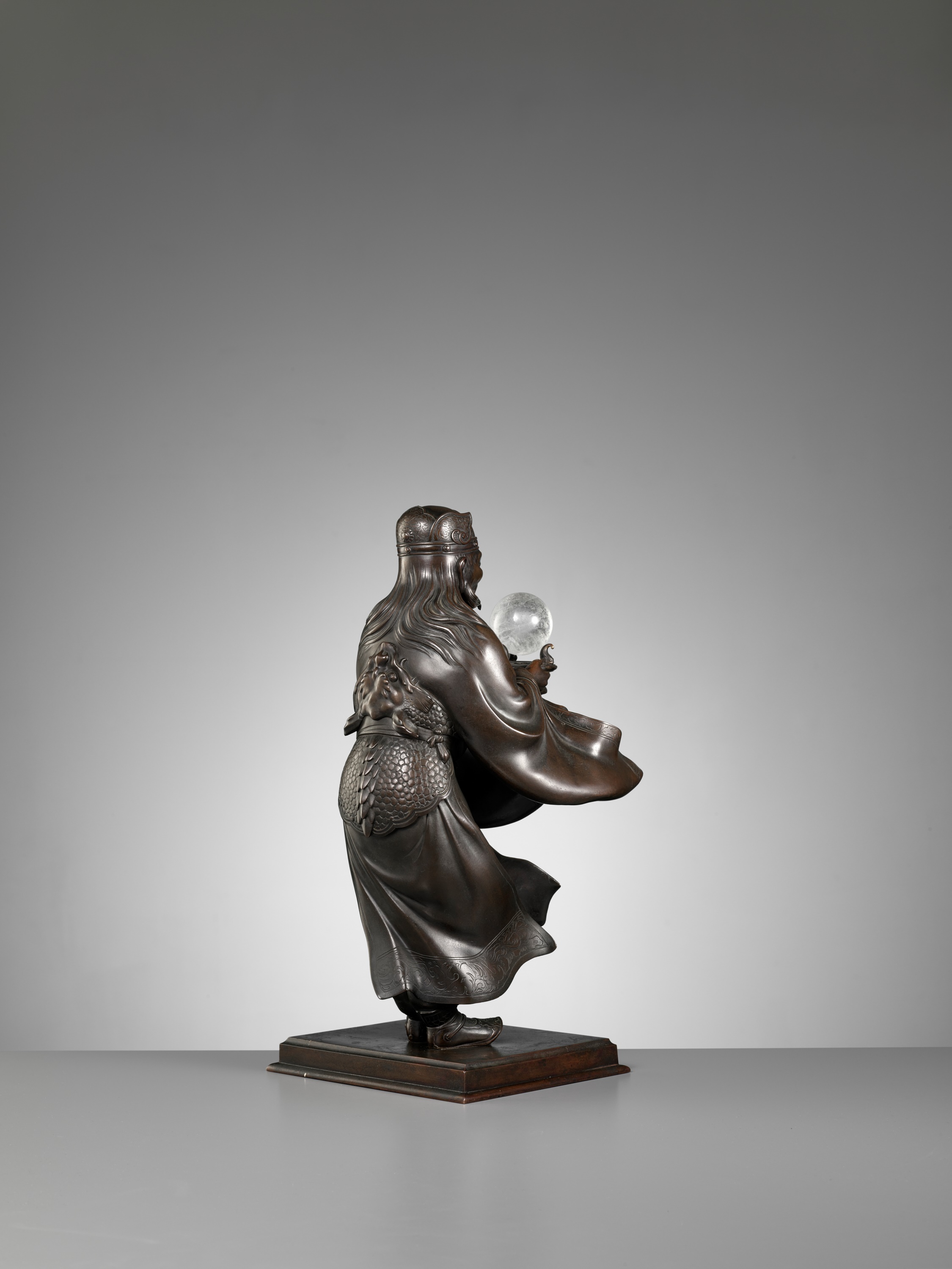 Lot 55 - AN IMPRESSIVE BRONZE OKIMONO OF RYUJIN