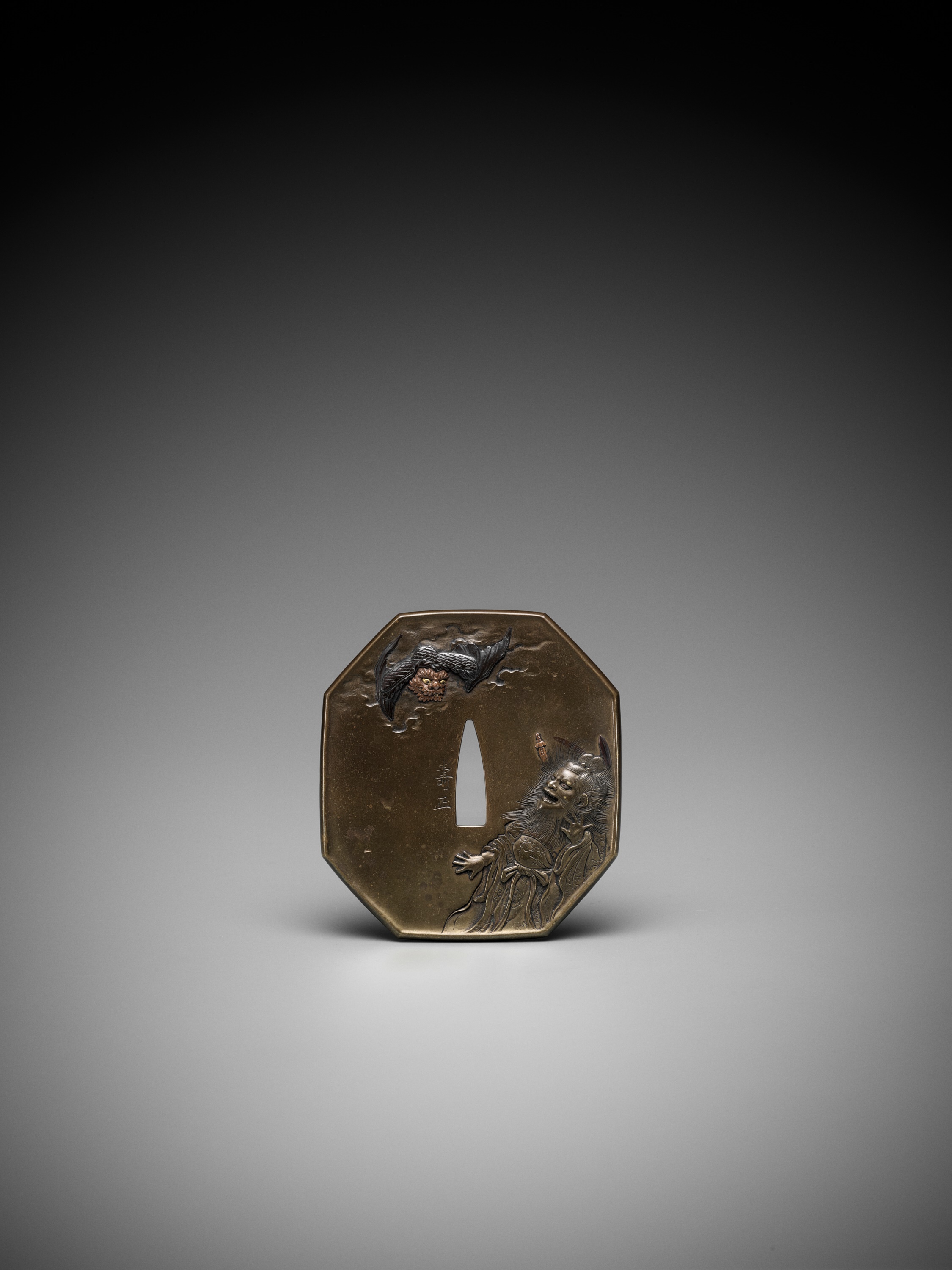 Lot 146 - TOSHIMASA: A SUPERB SENTOKU TSUBA DEPICTING