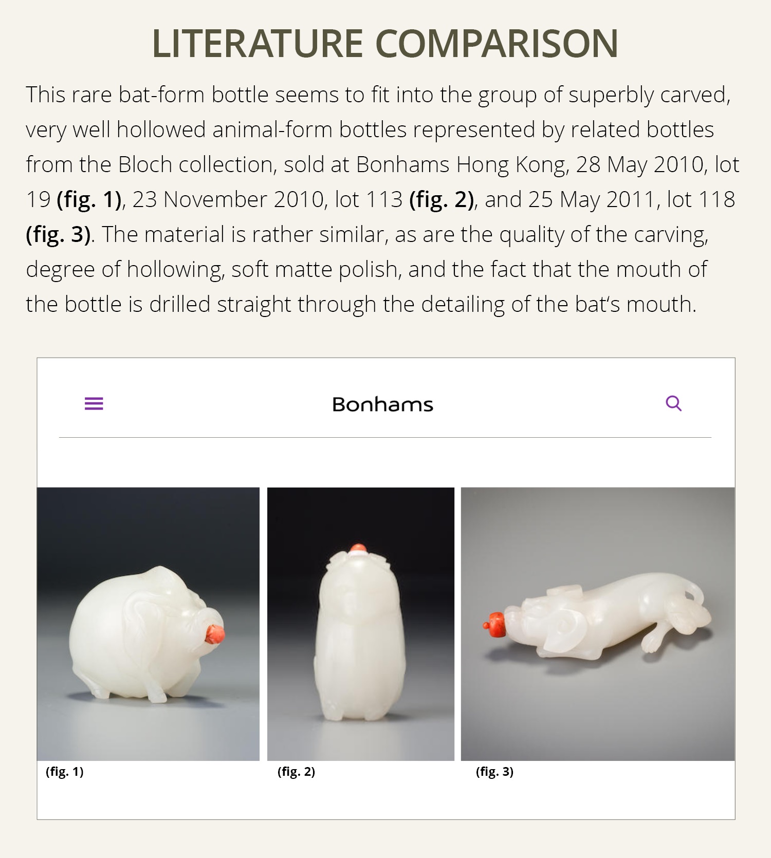 Lot 59 - A WHITE JADE ‘BAT’ SNUFF BOTTLE, 1730-1850