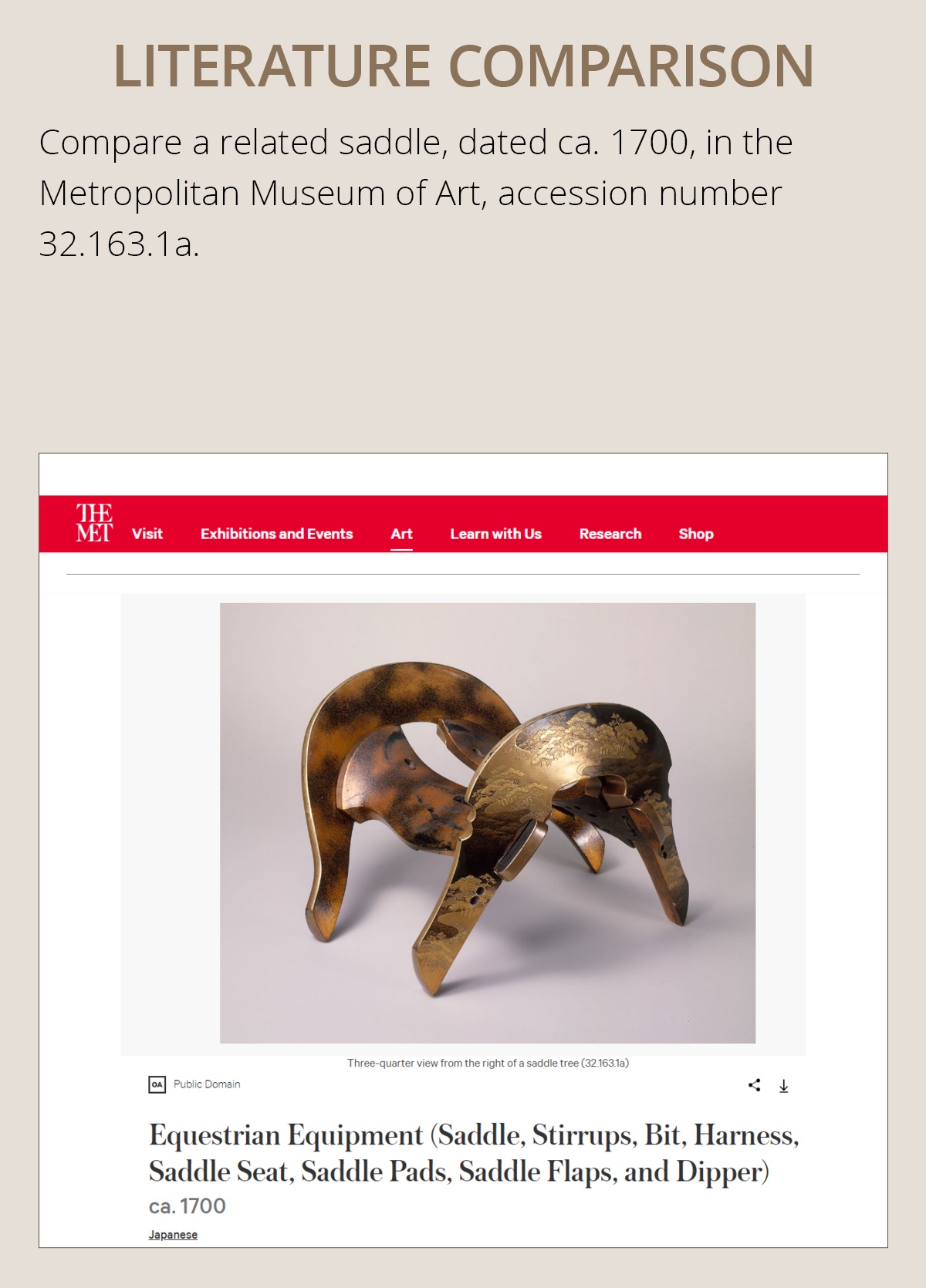 Lot 1311 - A LACQUERED WOOD KURA (SADDLE) WITH TIGERS