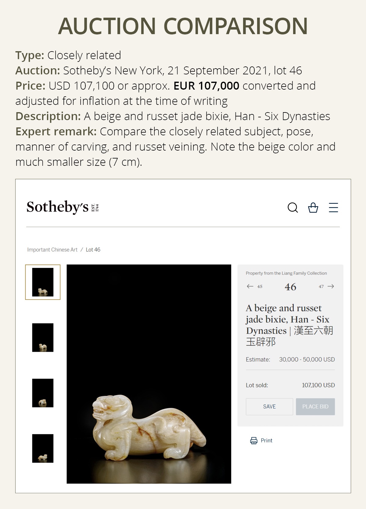 Lot 34 - A RARE, LARGE AND POWERFUL JADE FIGURE OF A