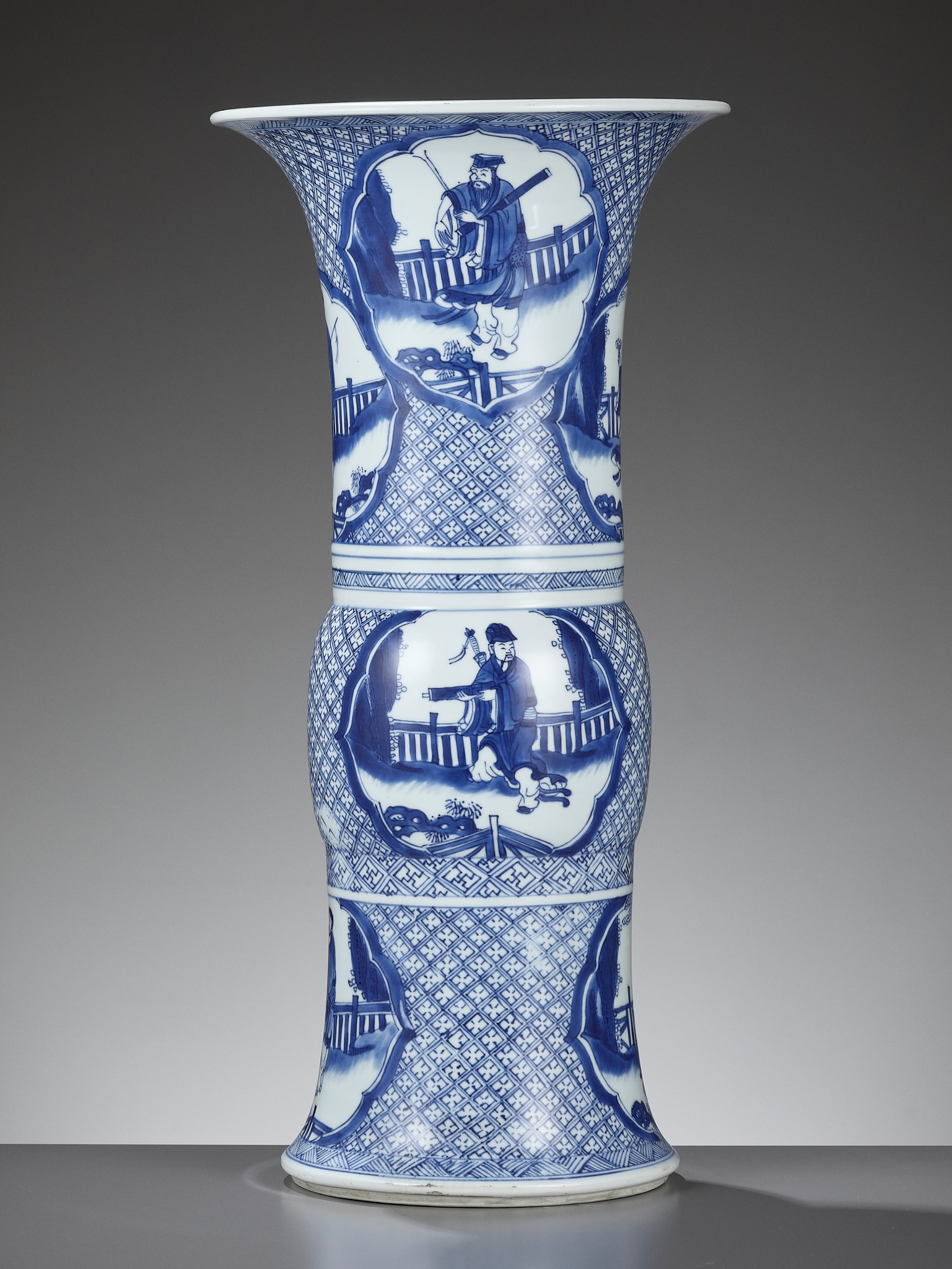 Lot 86 - A RARE BLUE AND WHITE ‘EIGHT IMMORTALS’