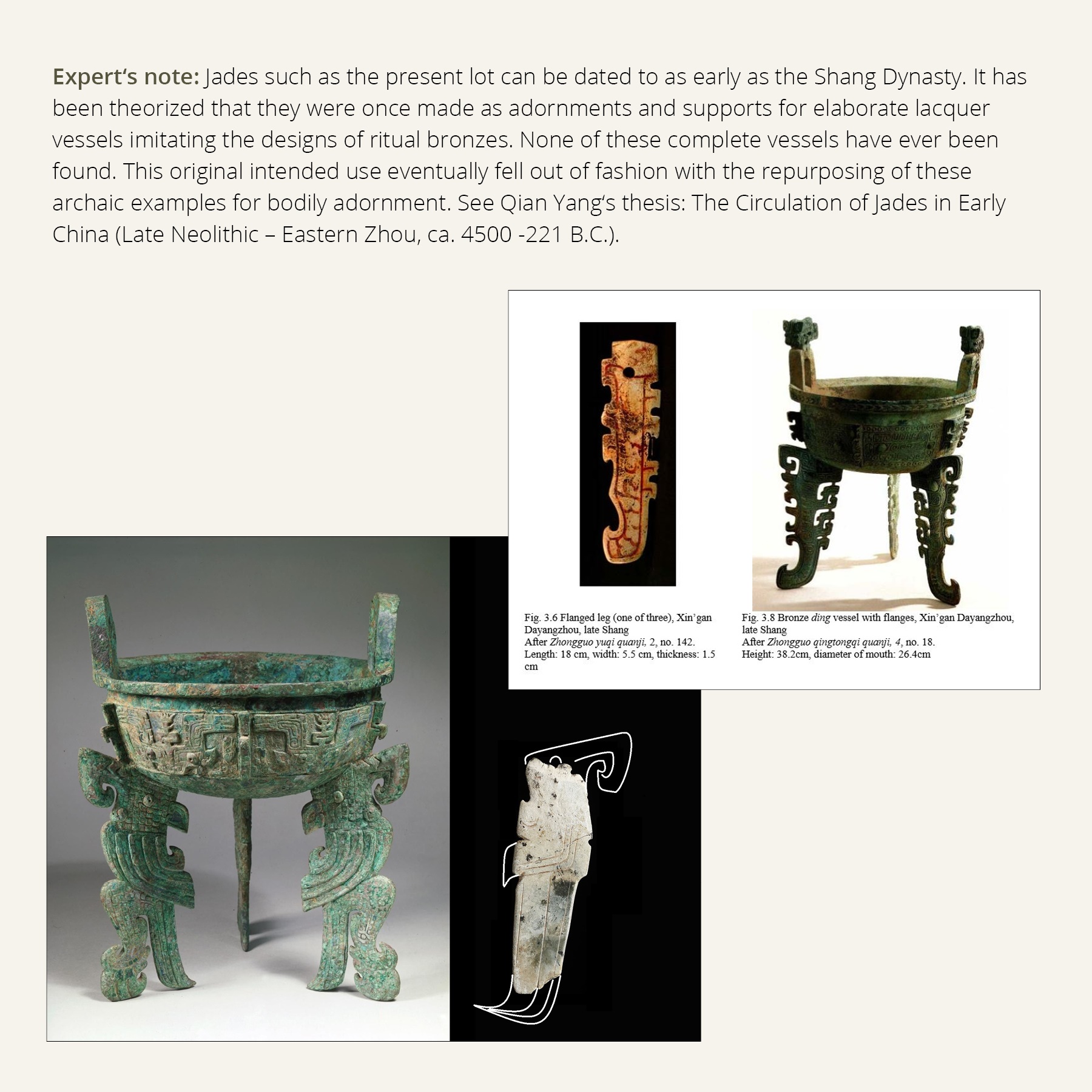 Lot 62 - A GREEN JADE ‘BIRD’ PENDANT FRAGMENT, WESTERN
