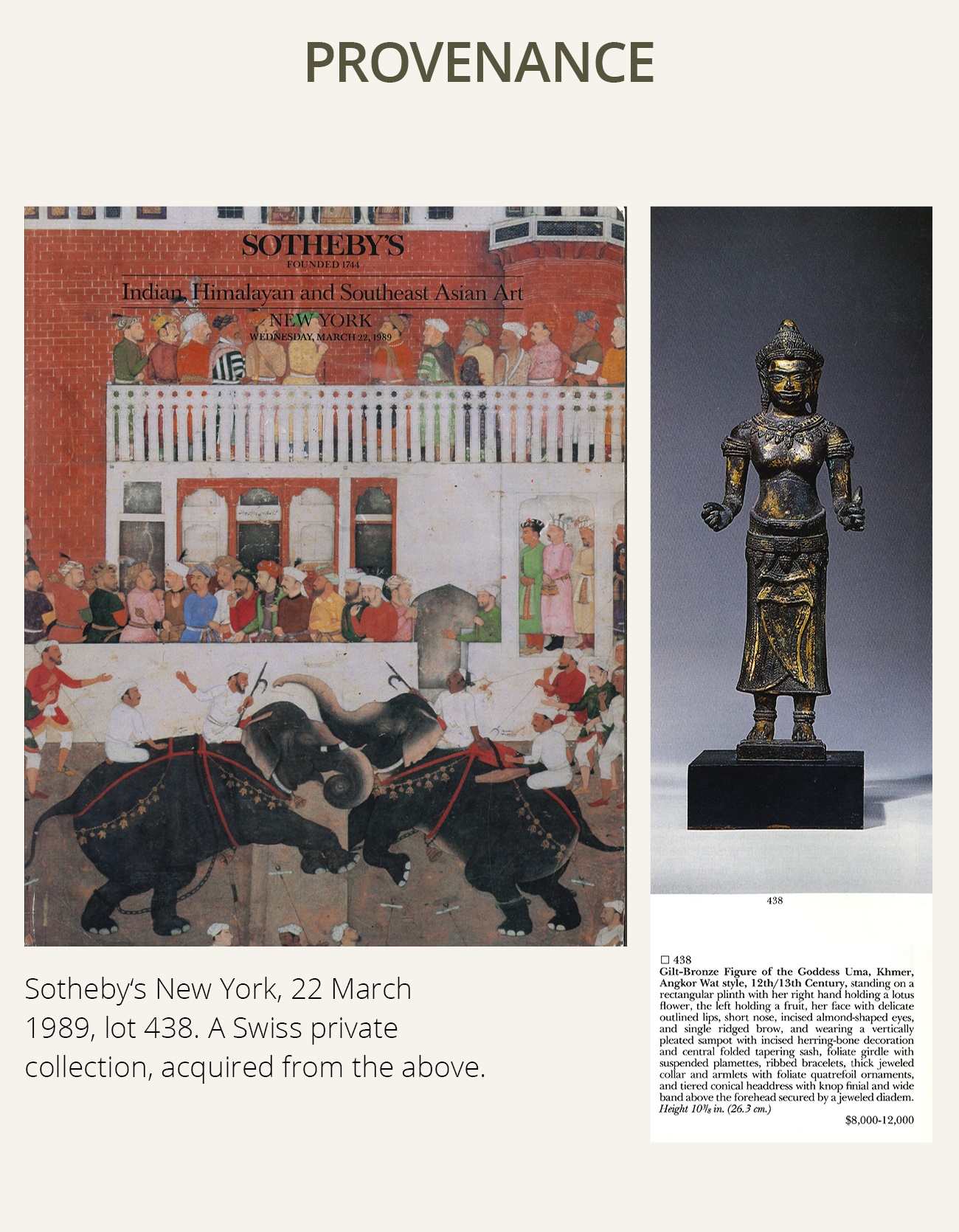 Lot 222 - A BRONZE FIGURE OF THE GODDESS UMA, KHMER,