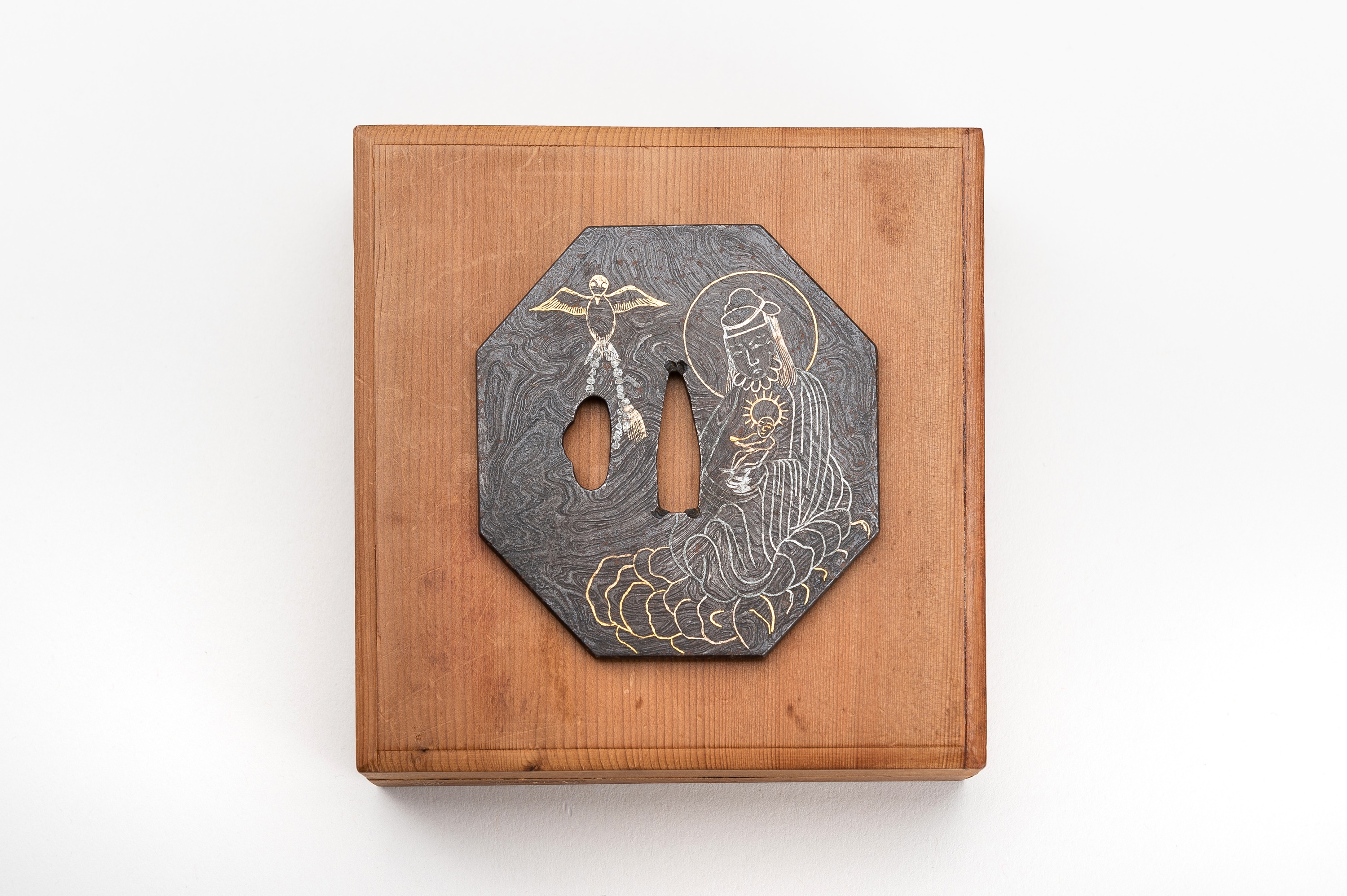 Lot 1364 - AN IRON KIRISHITAN (CHRISTIAN) TSUBA, EDO