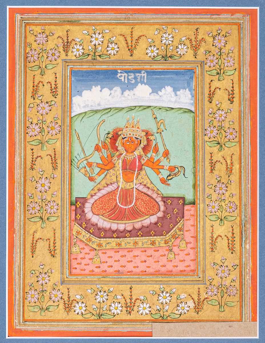 Lot 704 - AN INDIAN MINIATURE PAINTING OF SHODASHI,