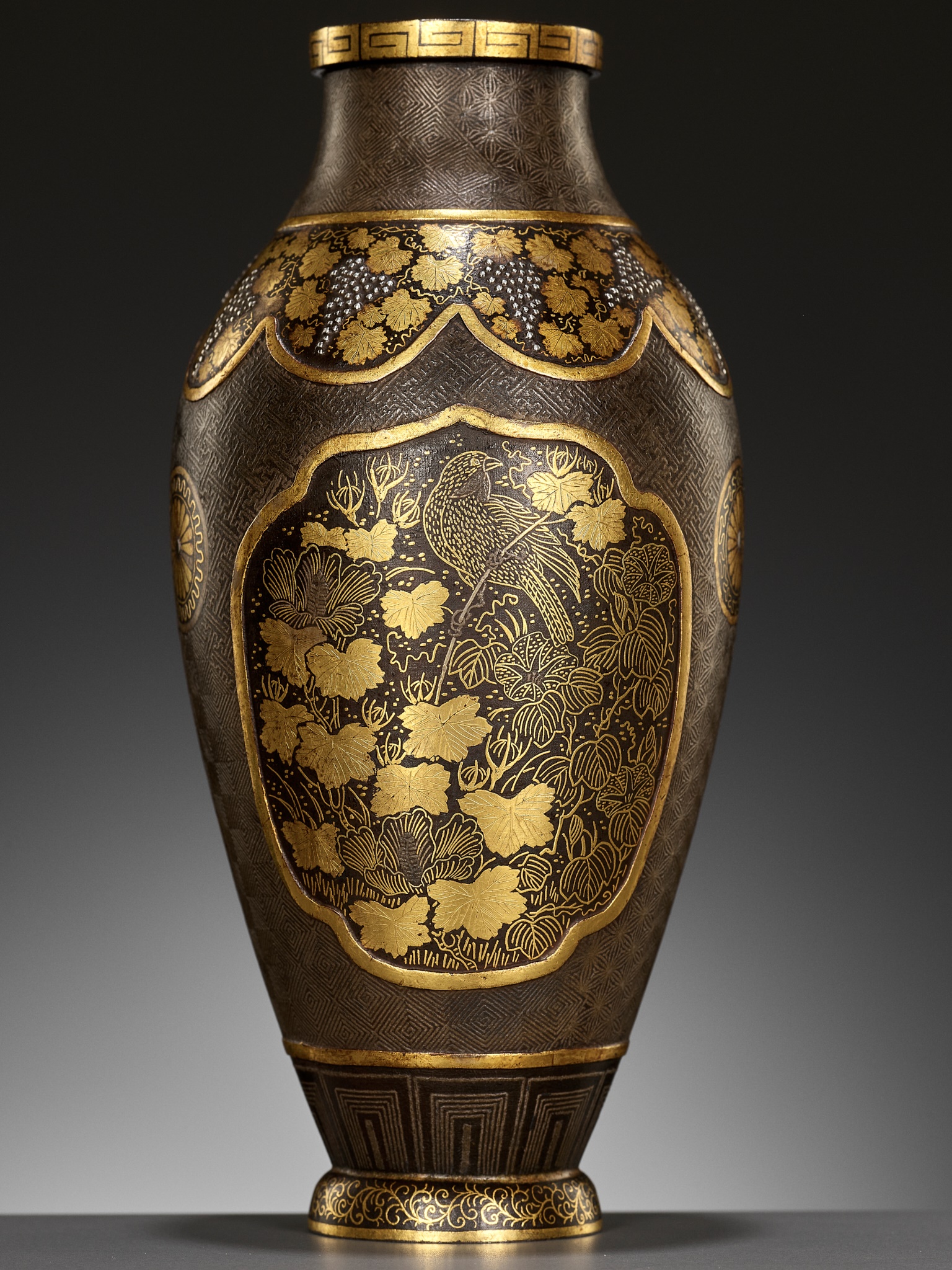 Lot 131 - MORIGUCHI: A PAIR OF KOMAI-STYLE DAMASCENED