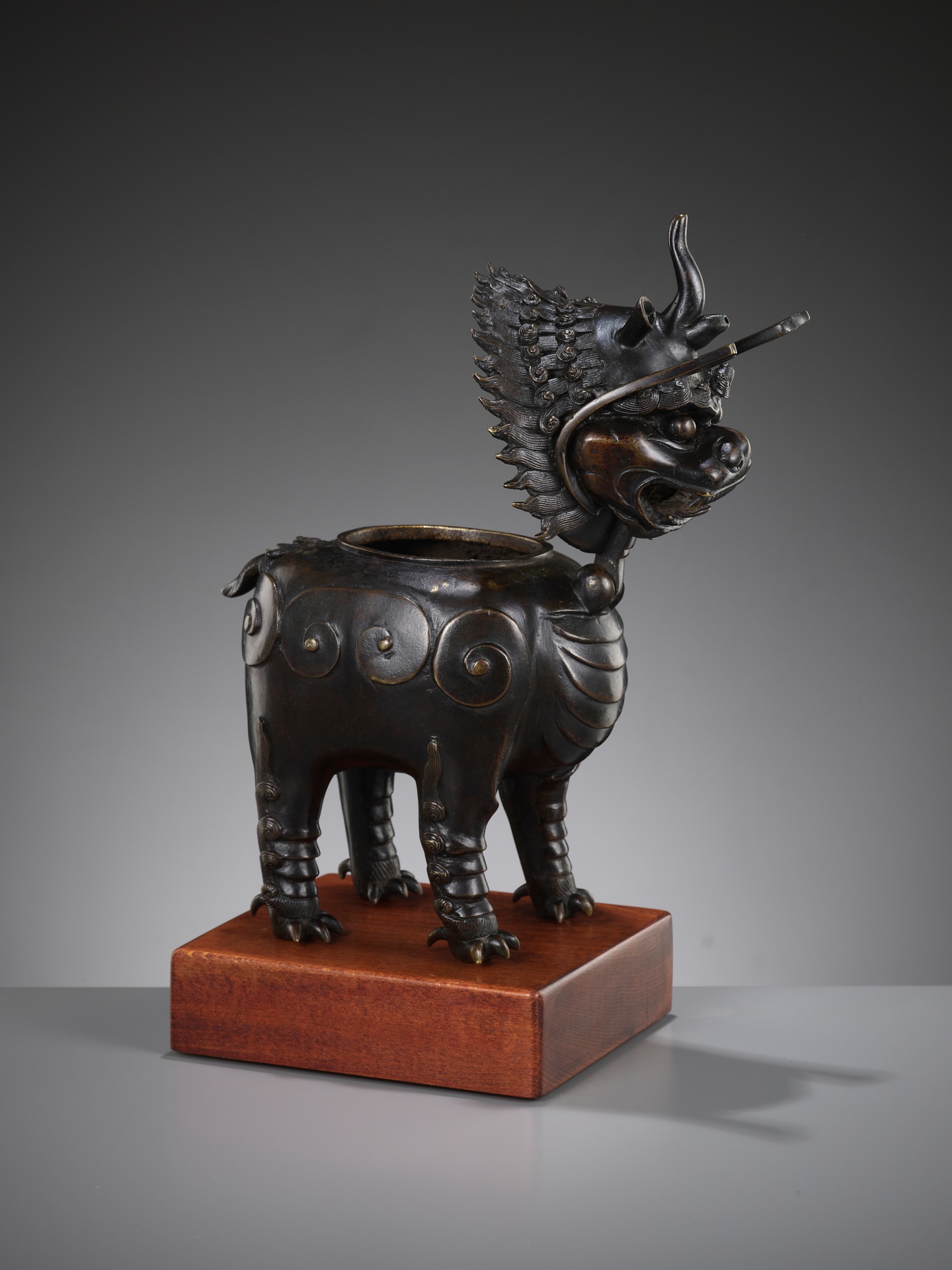 Lot 148 - A LUDUAN-FORM BRONZE CENSER, MING DYNASTY