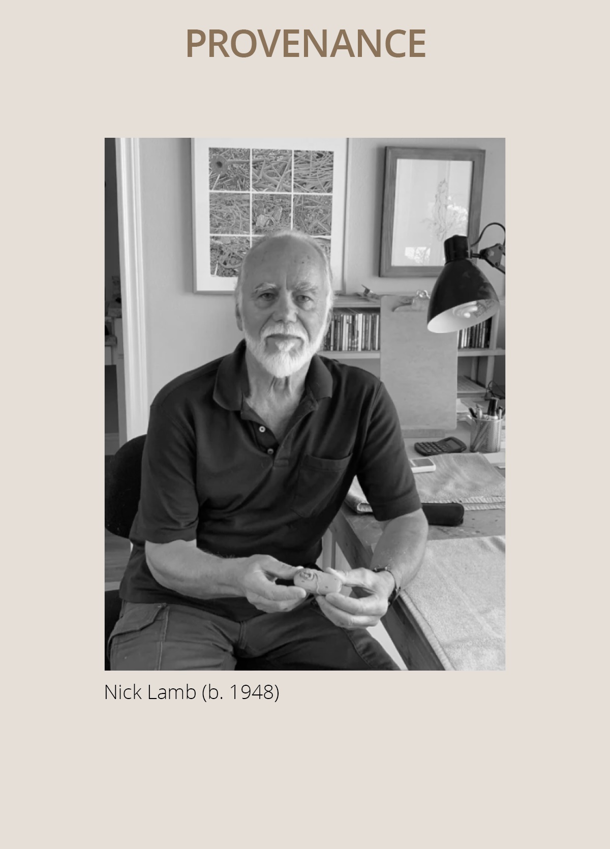 Lot 313 - NICK LAMB: A WOOD NETSUKE OF TWO PUPPIES AT