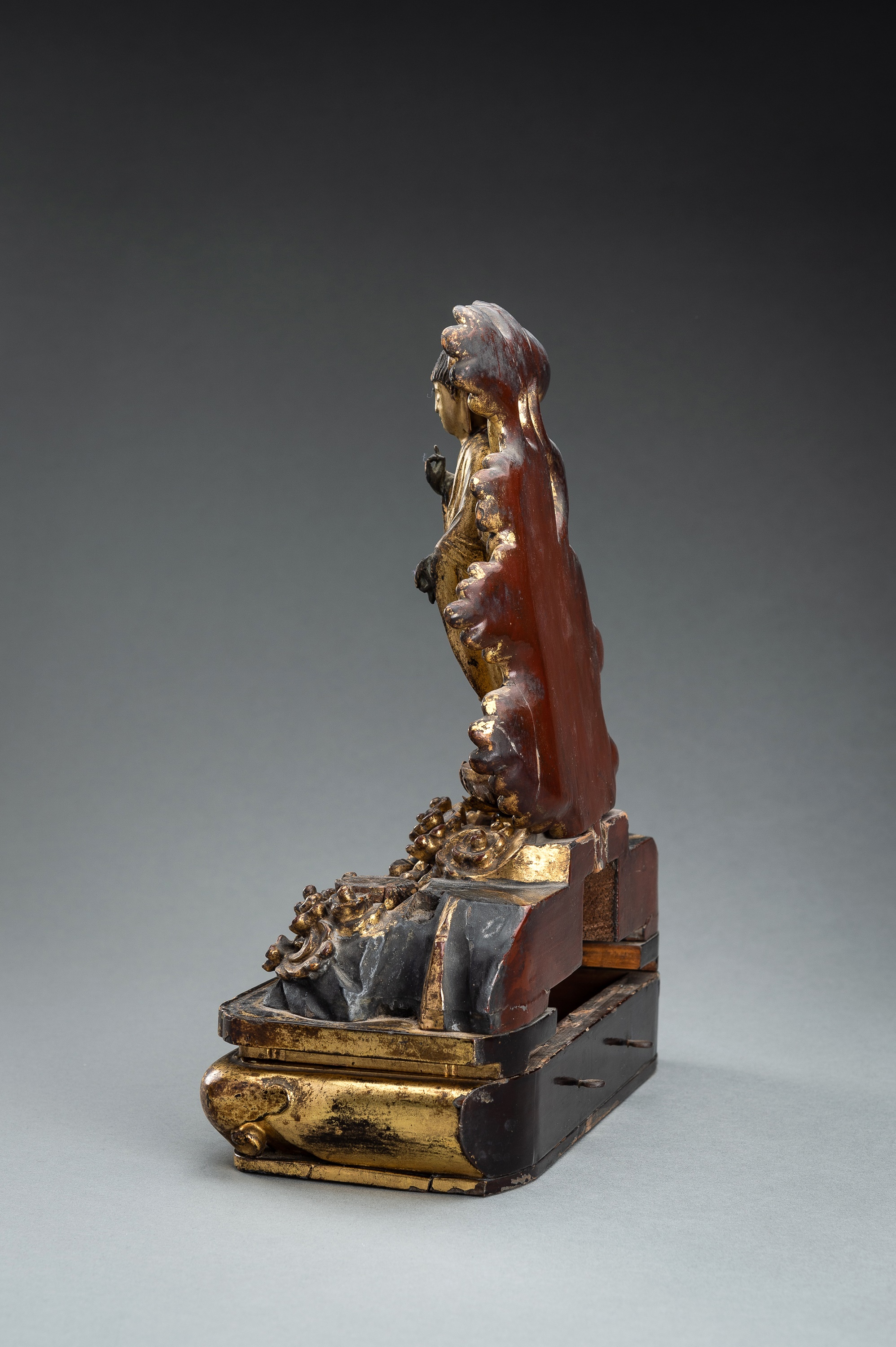 Lot 173 - A GILT WOOD ALTAR SHRINE OF AMIDA BUDDHA,