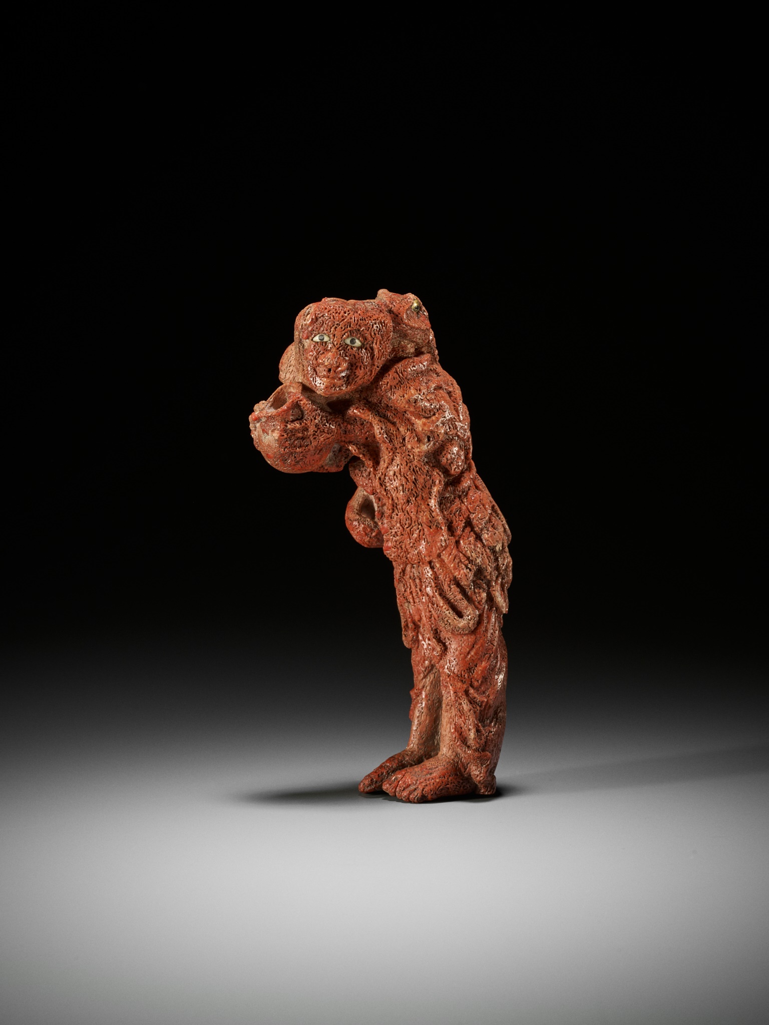 Lot 300 - AN EXCEPTIONALLY RARE AND LARGE SOLID CORAL