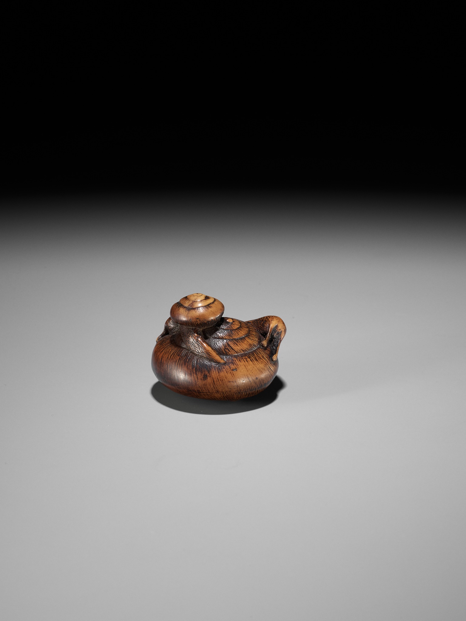 Lot 127 - MASAKAZU: A RARE YAMADA SCHOOL WOOD NETSUKE