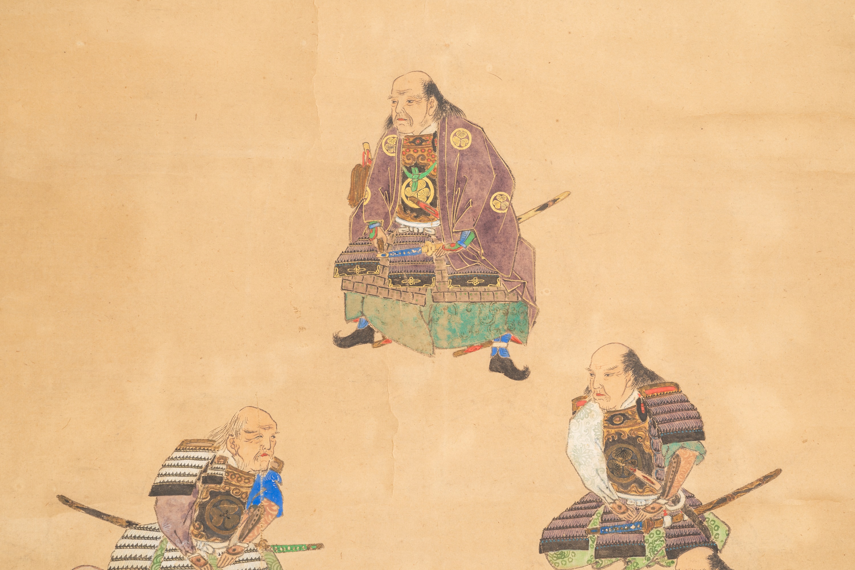 Lot 291 - A SCROLL PAINTING OF THE SIXTEEN DIVINE