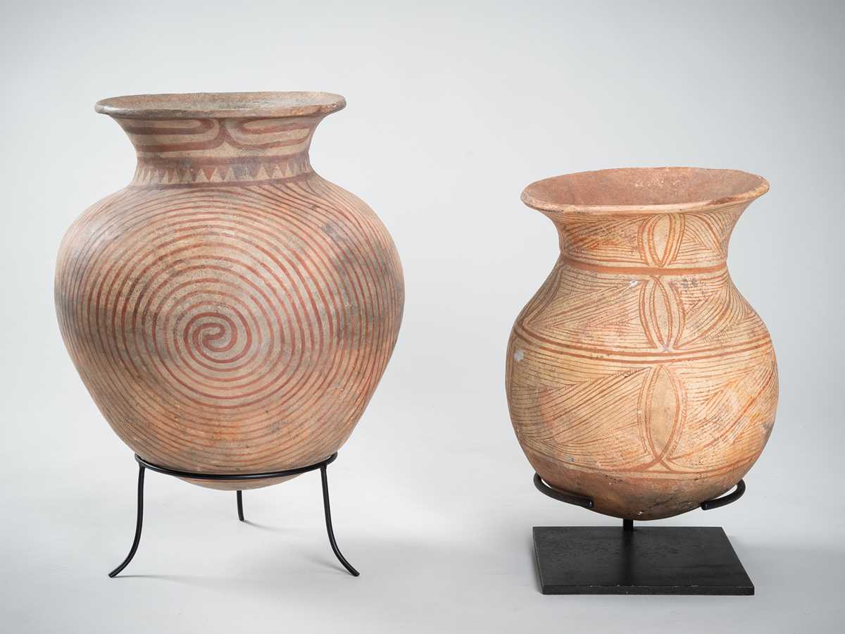 Lot 1477 - TWO PAINTED POTTERY VESSELS, BAN CHIANG,