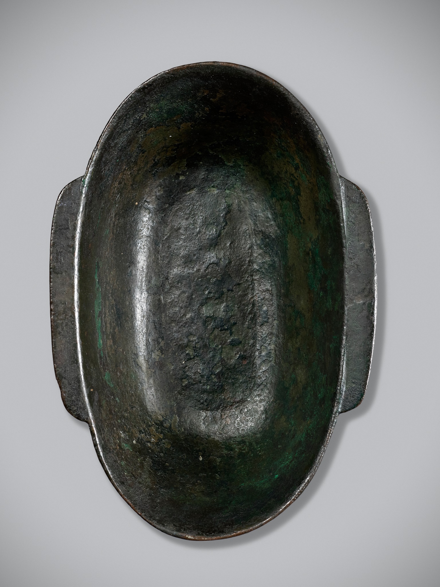Lot 996 - A BRONZE EAR CUP, HAN DYNASTY