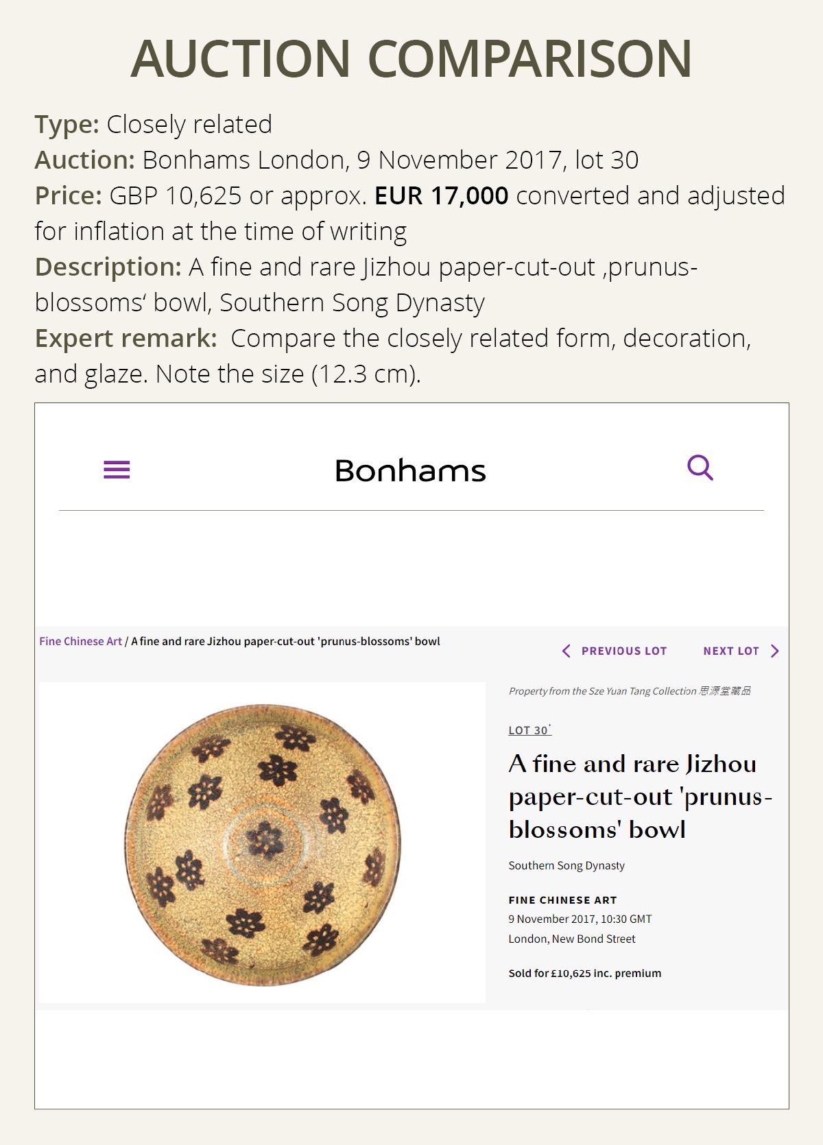 Lot 162 - A JIZHOU PAPERCUT RESIST-DECORATED ‘PRUNUS’