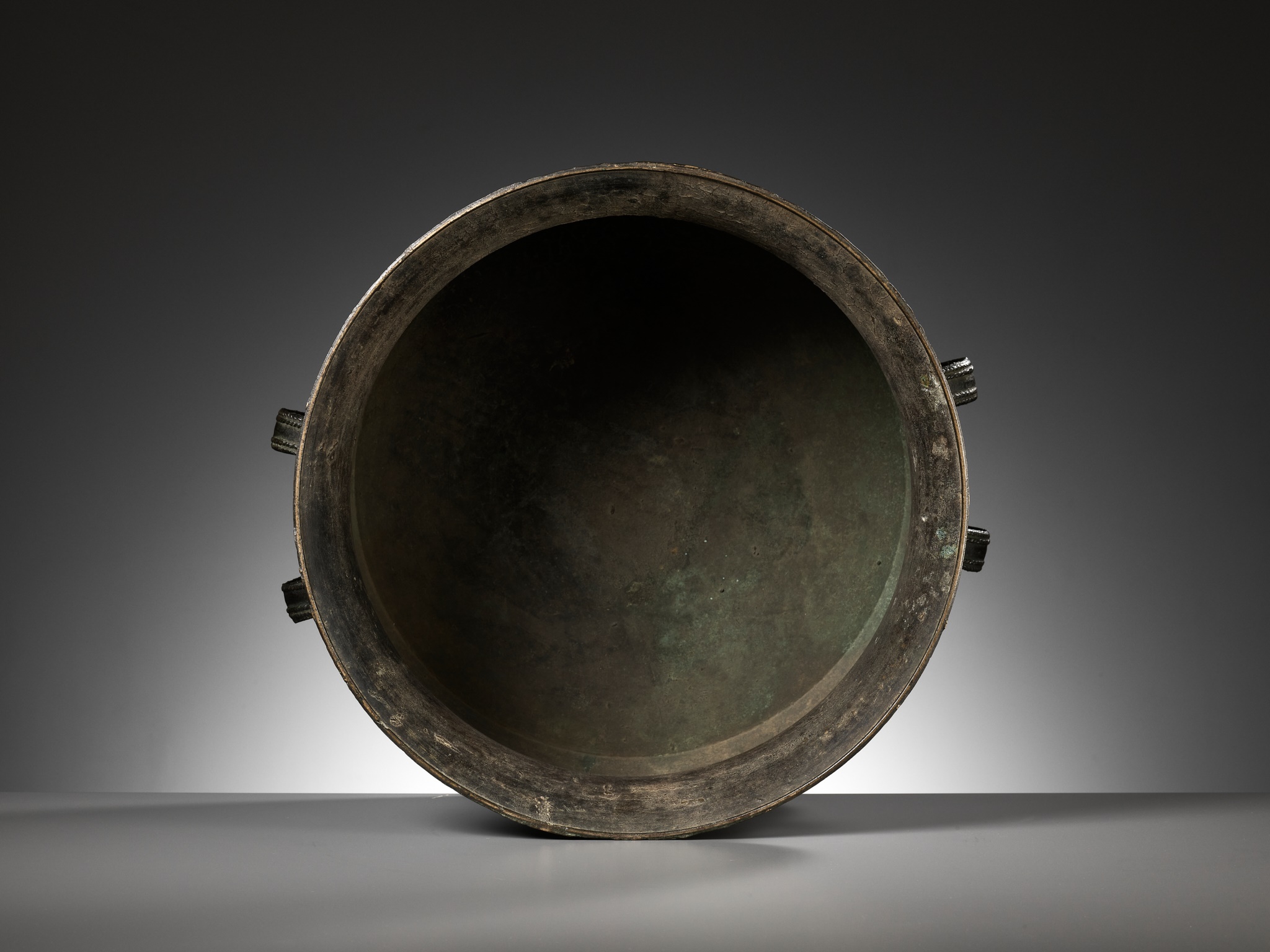 Lot 105 - A BRONZE DRUM, HAN DYNASTY