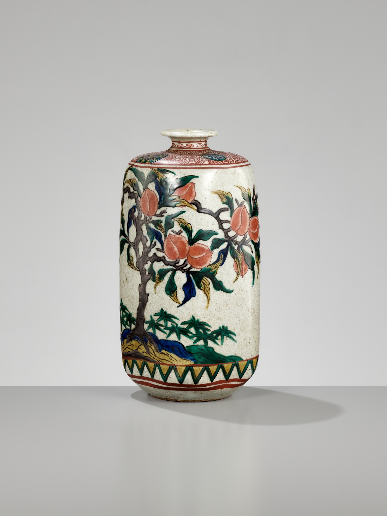Lot 251 - A KO-KUTANI PORCELAIN TOKKURI (SAKE BOTTLE),