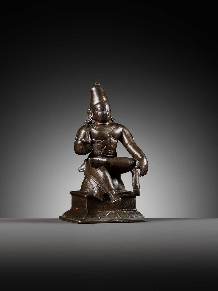 Lot 257 - A BRONZE FIGURE OF RAMA, LATER CHOLA PERIOD,