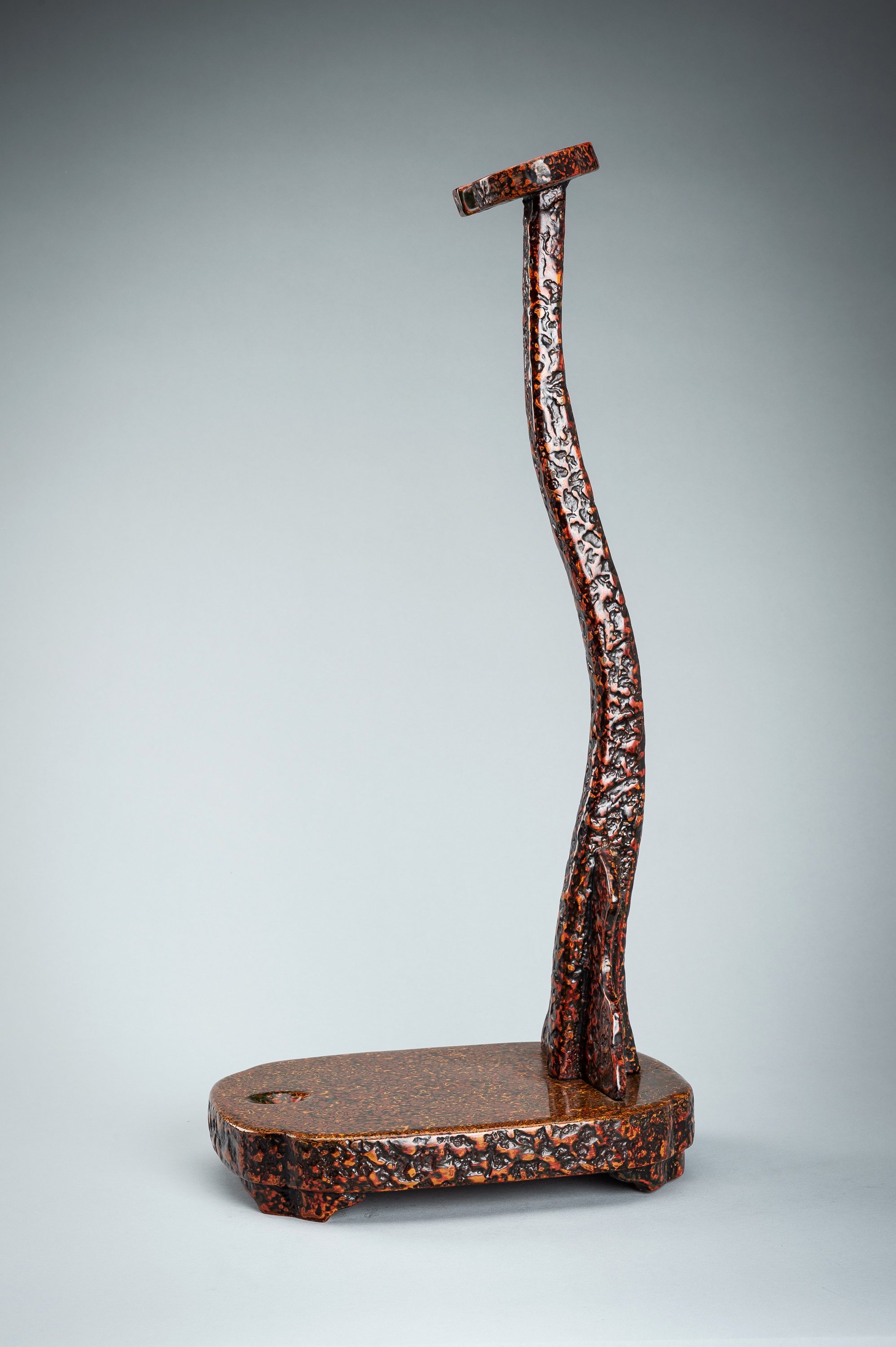 Lot 41 - A TSUGARU LACQUER TACHI KAKE (STAND FOR A