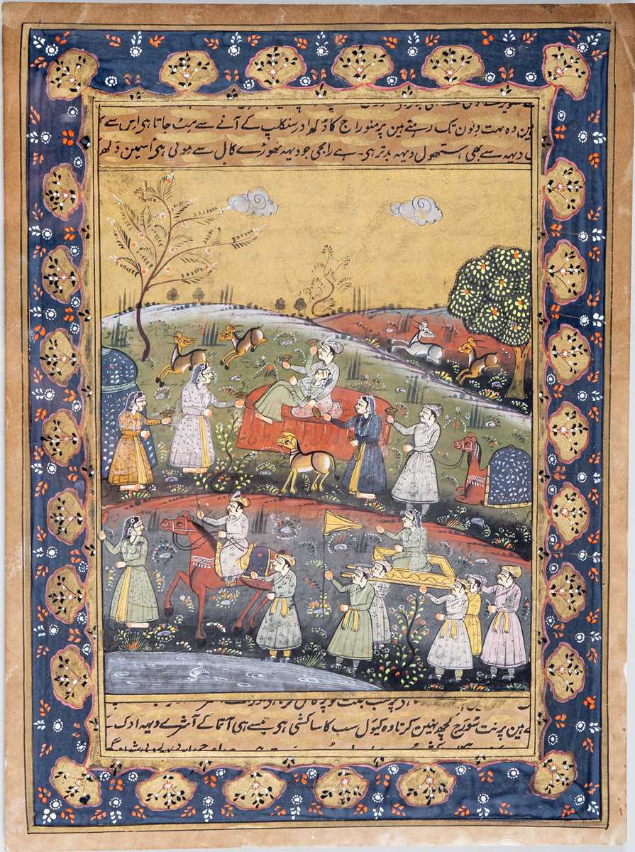 Lot 1232 - AN INDO-PERSIAN MINIATURE PAINTING