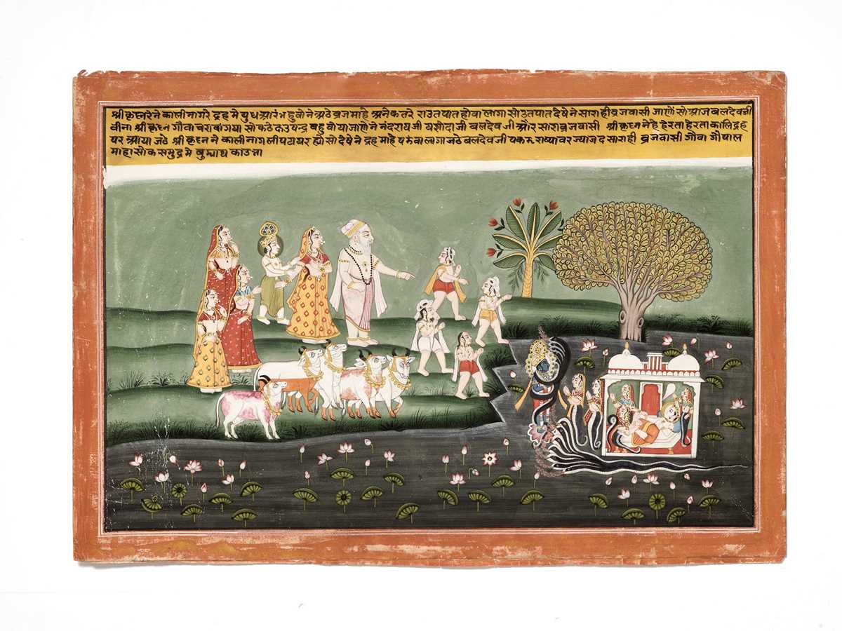 Lot 644 - KRISHNA QUELLING THE SERPENT KING KALIYA, AN