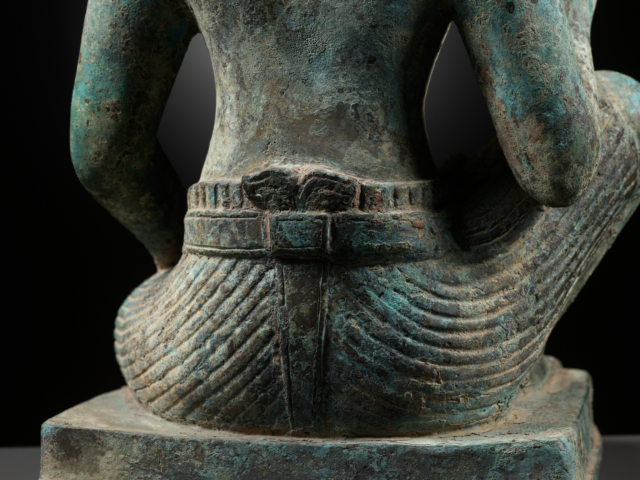 Lot 188 - A LARGE BRONZE FIGURE OF VISHVAKARMAN, BAYON
