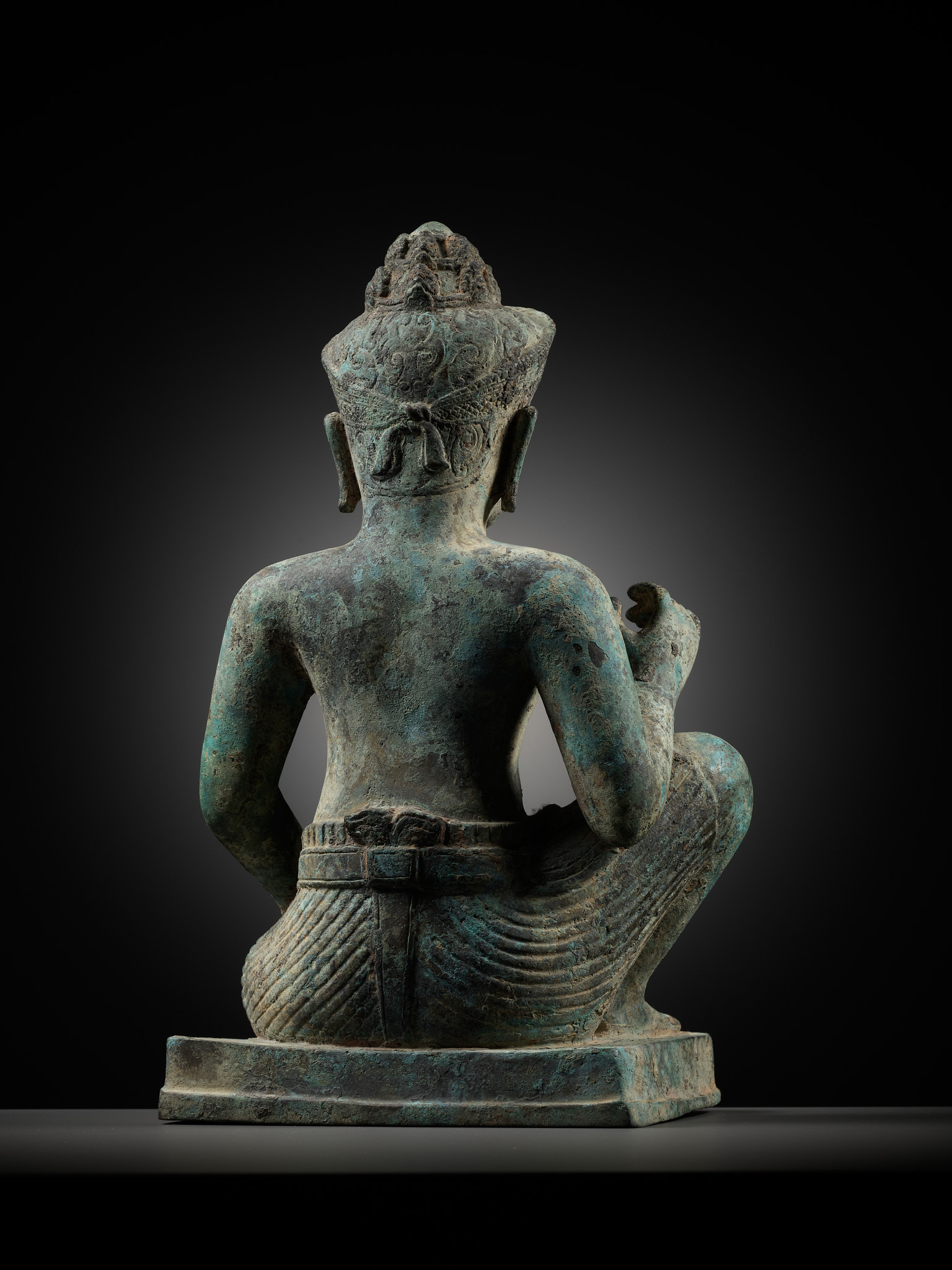 Lot 188 - A LARGE BRONZE FIGURE OF VISHVAKARMAN, BAYON