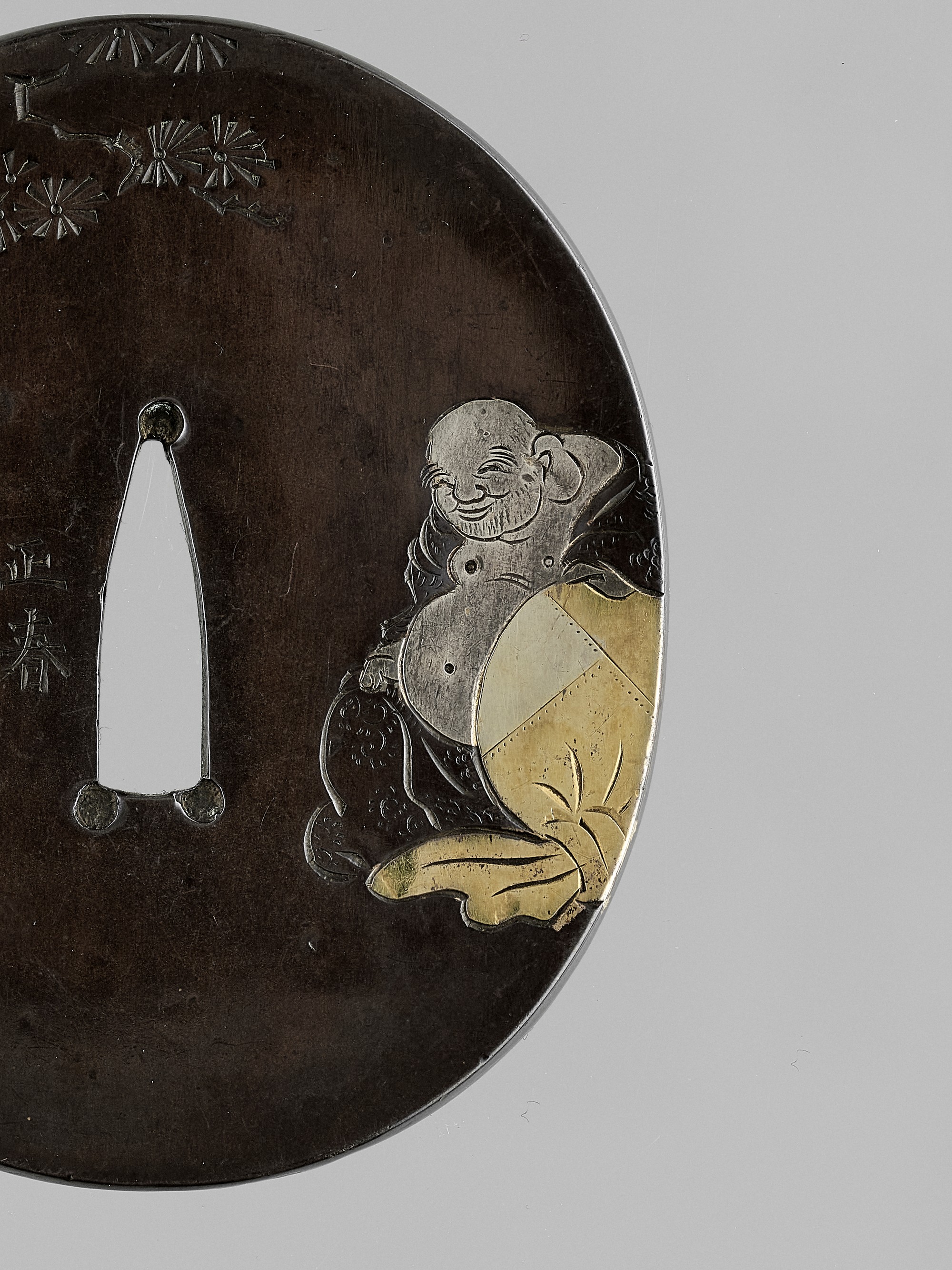 Lot 64 - MASAHARU: A SHIBUICHI TSUBA WITH HOTEI