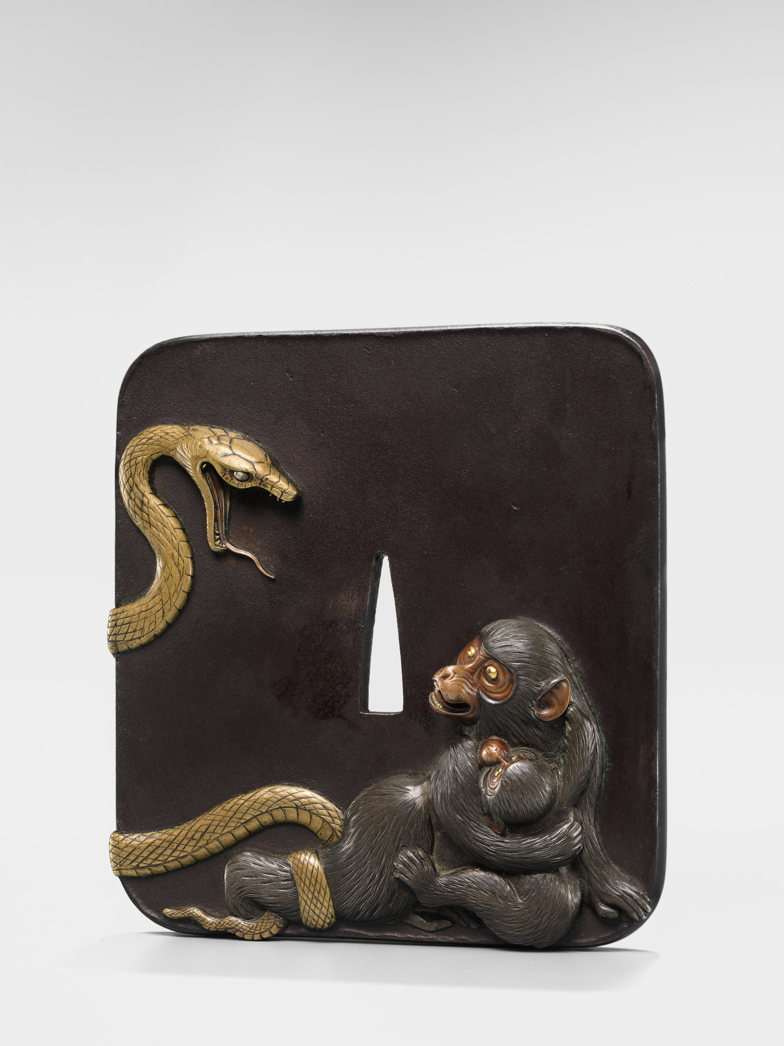 Lot 63 - MASATOMO: A SUPERB AND LARGE IRON TSUBA OF A