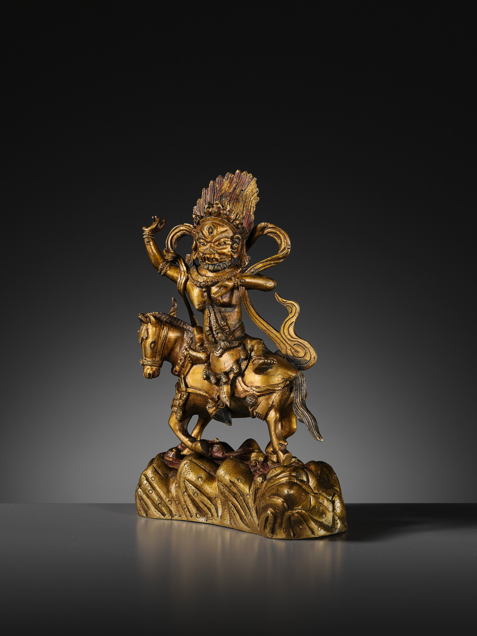 Lot 294 - A GILT BRONZE FIGURE OF SRI DEVI, PALDEN