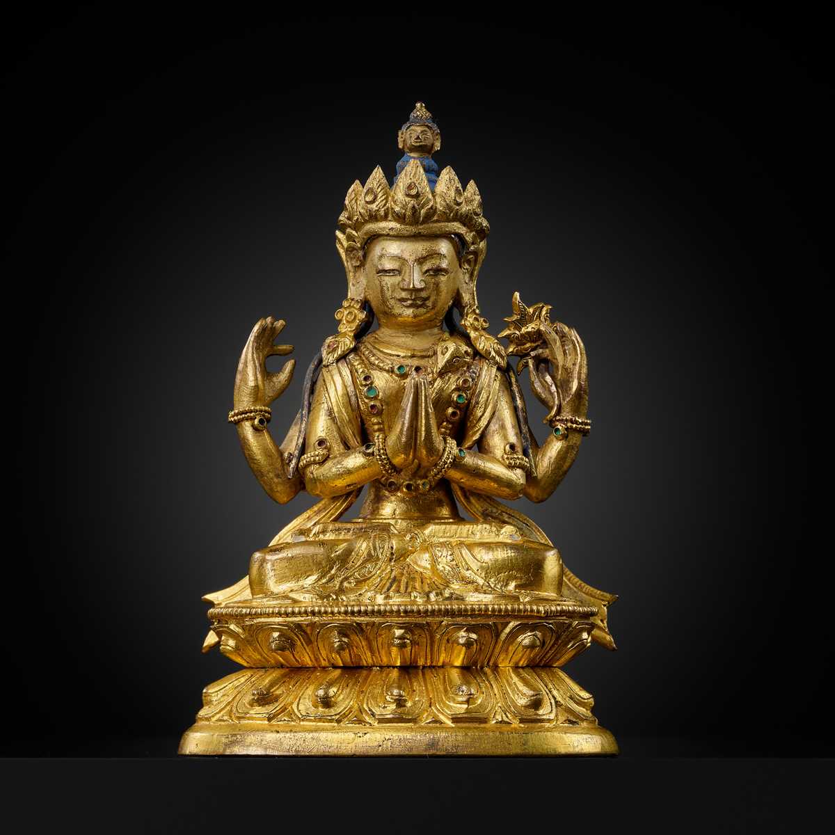 Lot 346 - A RARE GILT-BRONZE FIGURE OF SHADAKSHARI