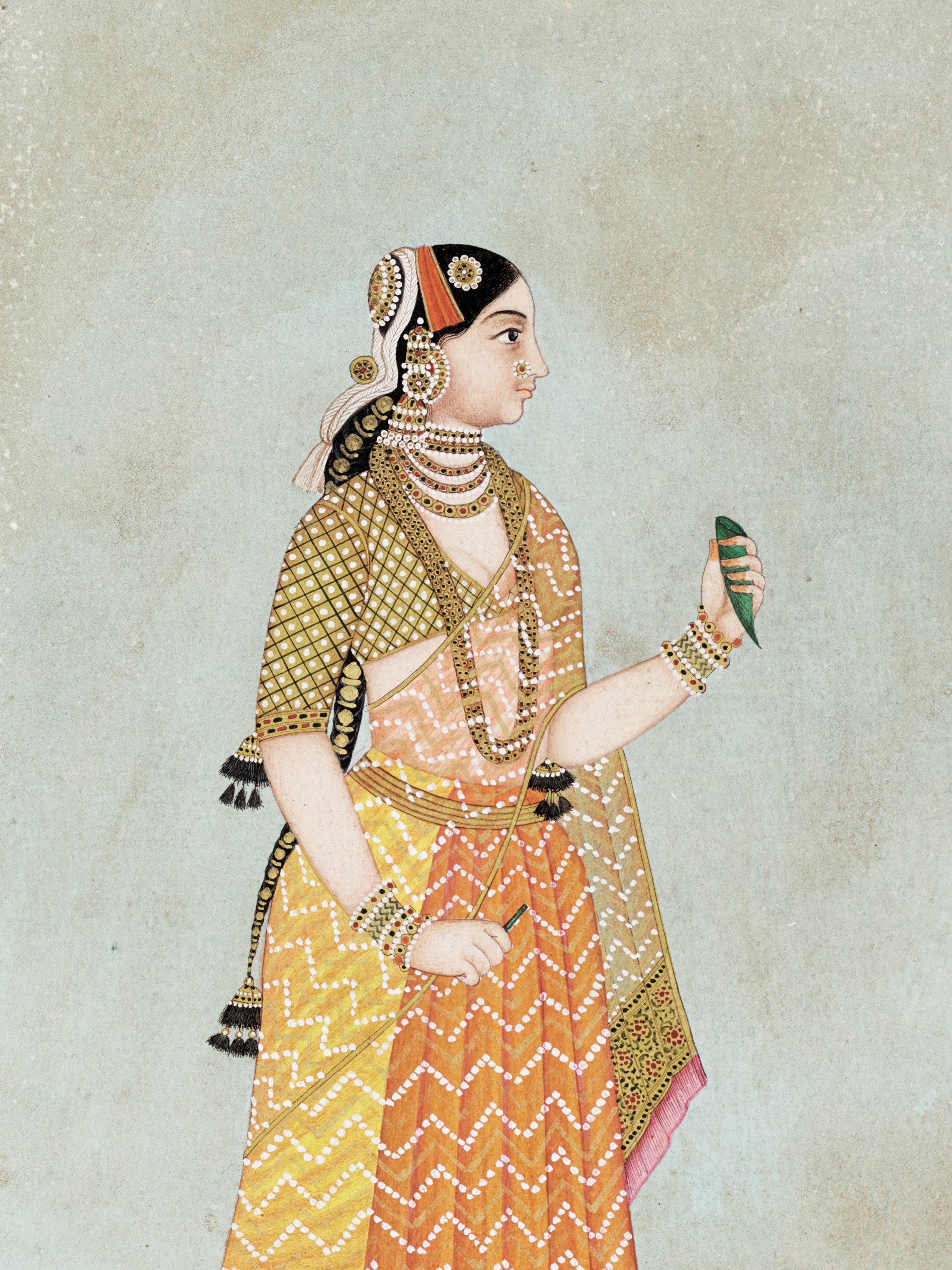 Lot 760 - AN INDIAN MINIATURE PAINTING OF A MUGHAL