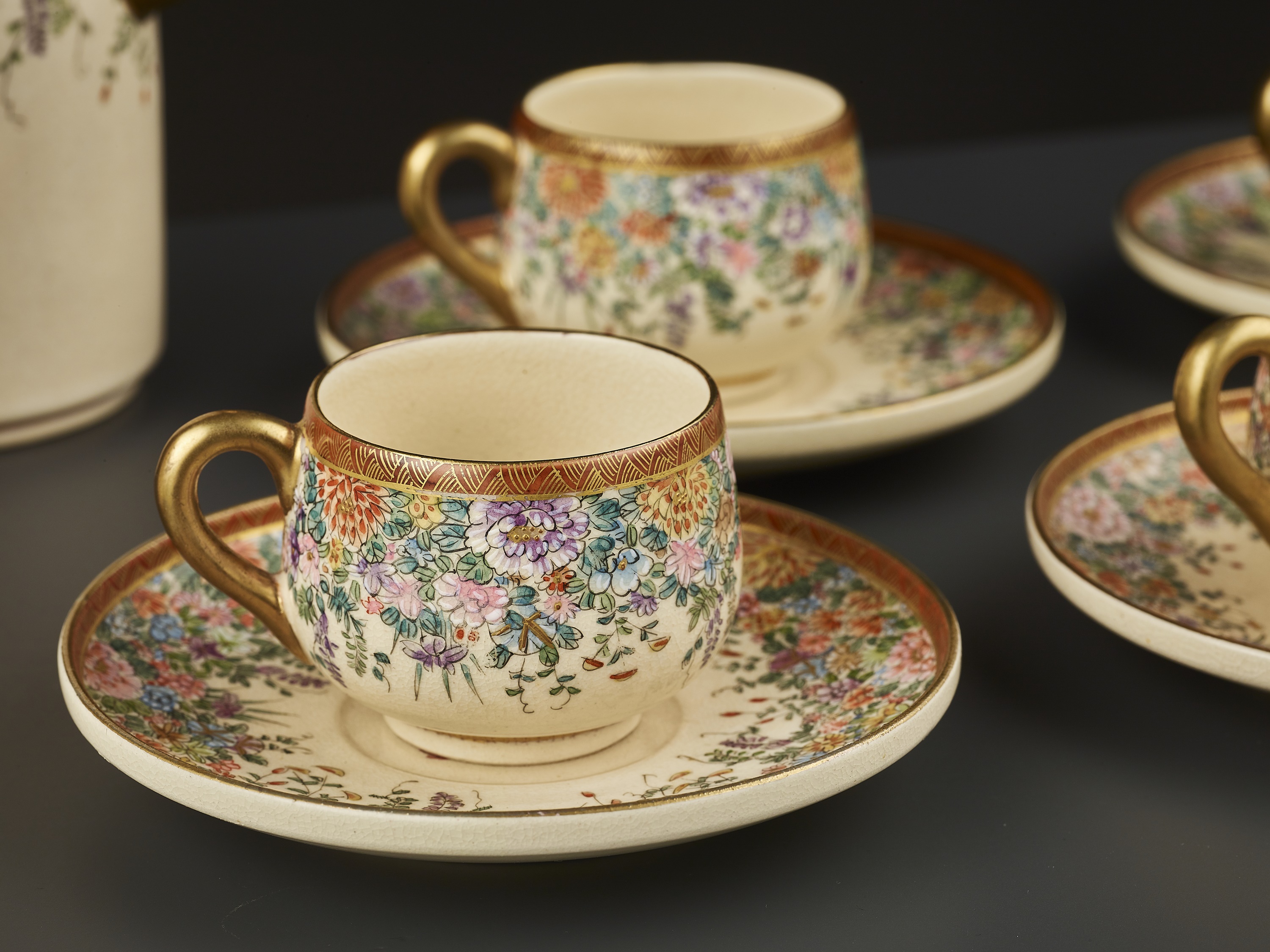 Lot 98 - 11-PART SIGNED SATSUMA TEA SET